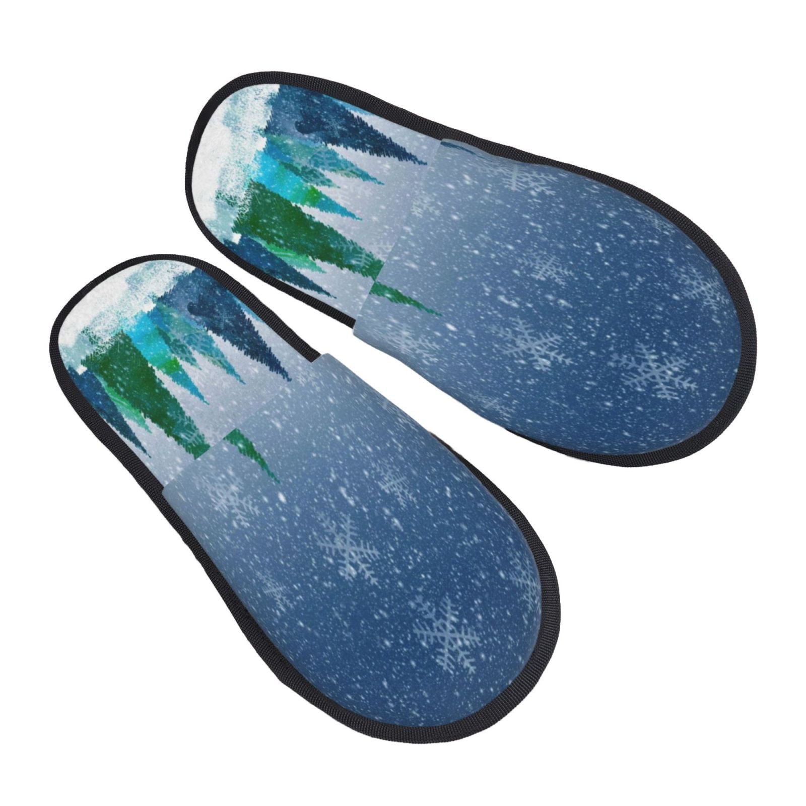 Bingfone Christmas Trees House Slippers For Women Men With Soft Rubber ...