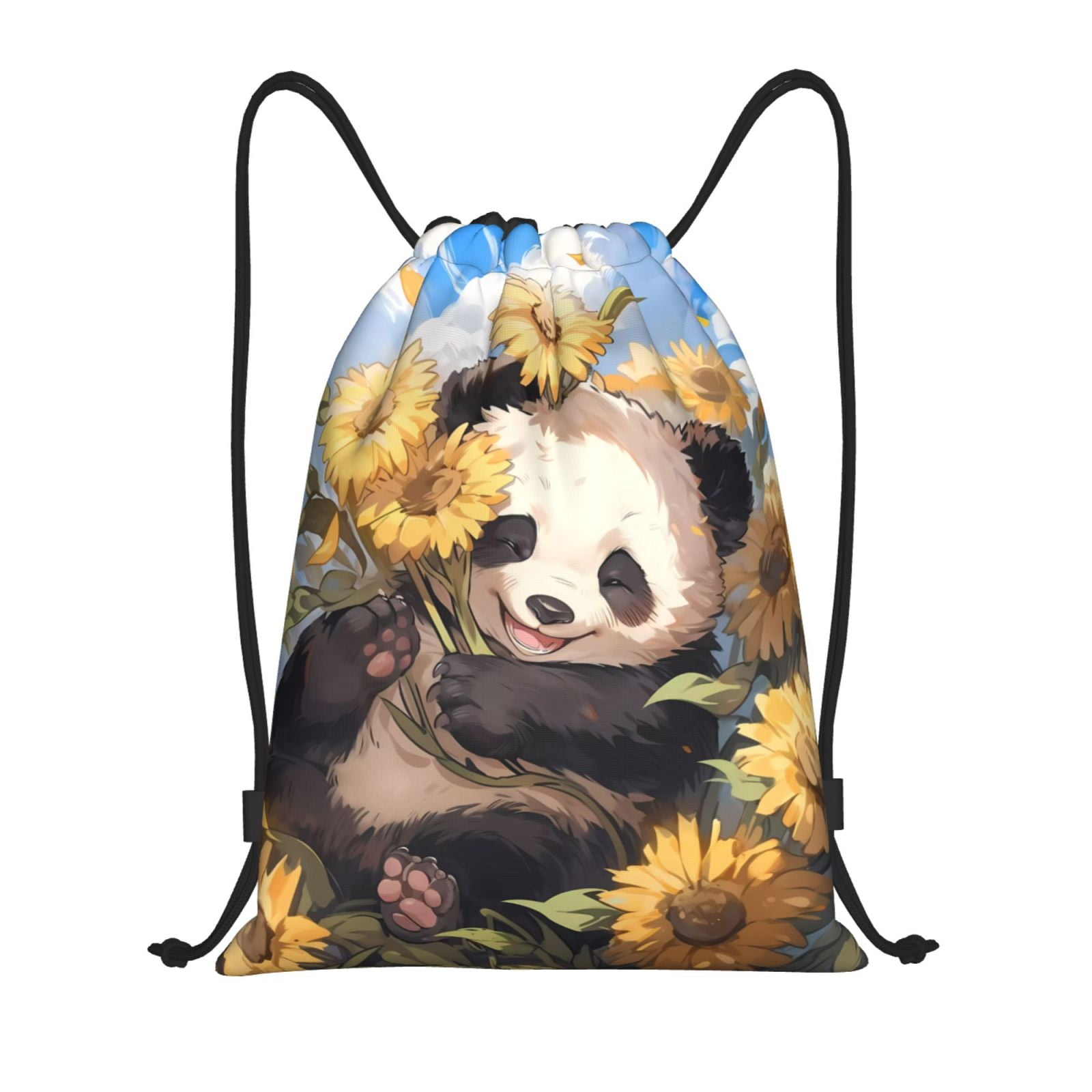 Bingfone Clear Sky Cute Sunflower Panda Drawstrings Backpacks Bags for ...