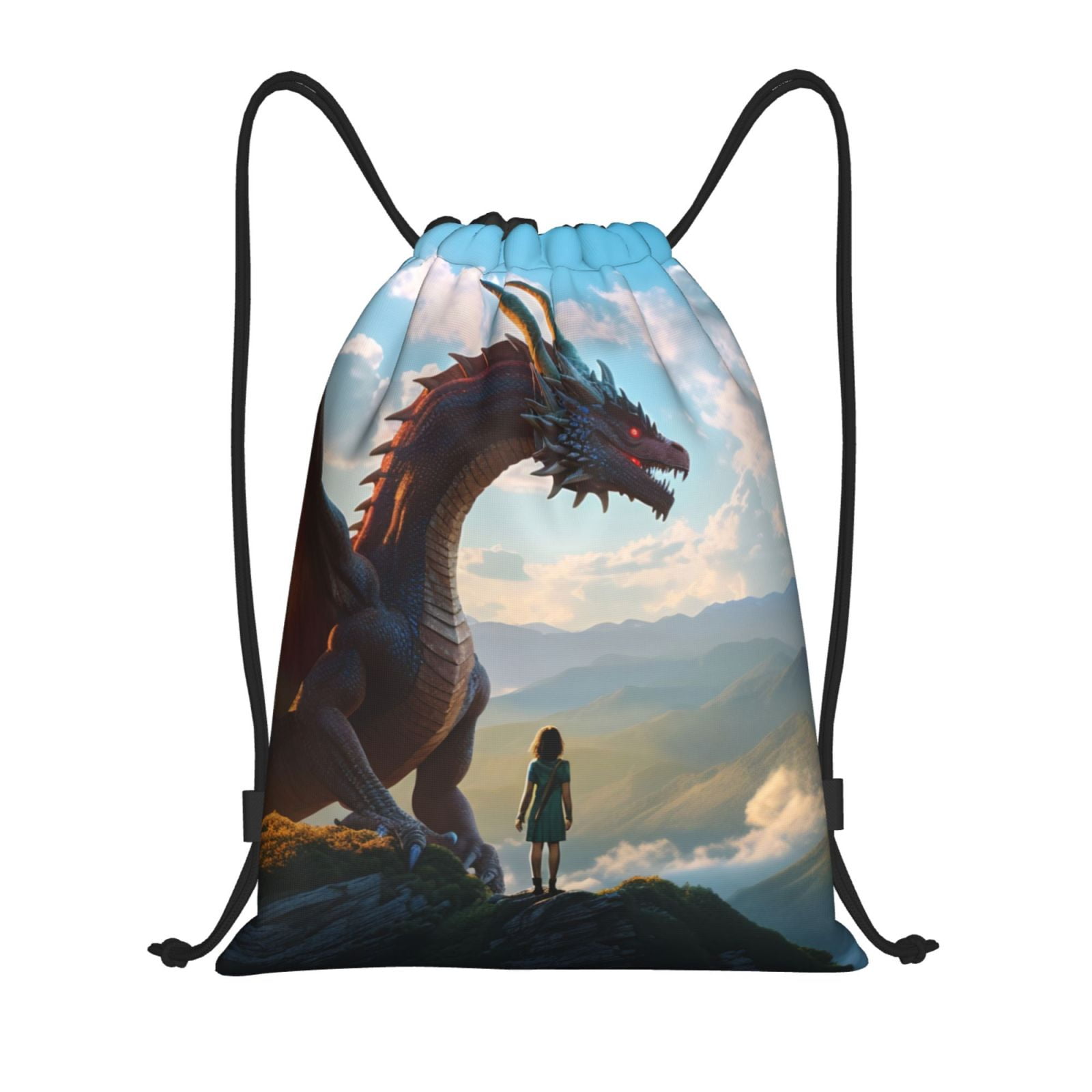 Bingfone Clear Sky Mountain Red Dragon Drawstrings Backpacks Bags for ...