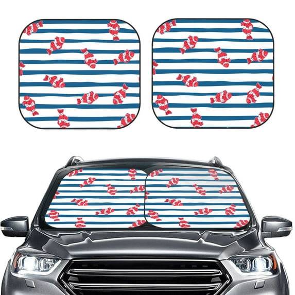 Bingfone Clown Fish Windshield Sun Shade 2-Piece Foldable Car Front ...