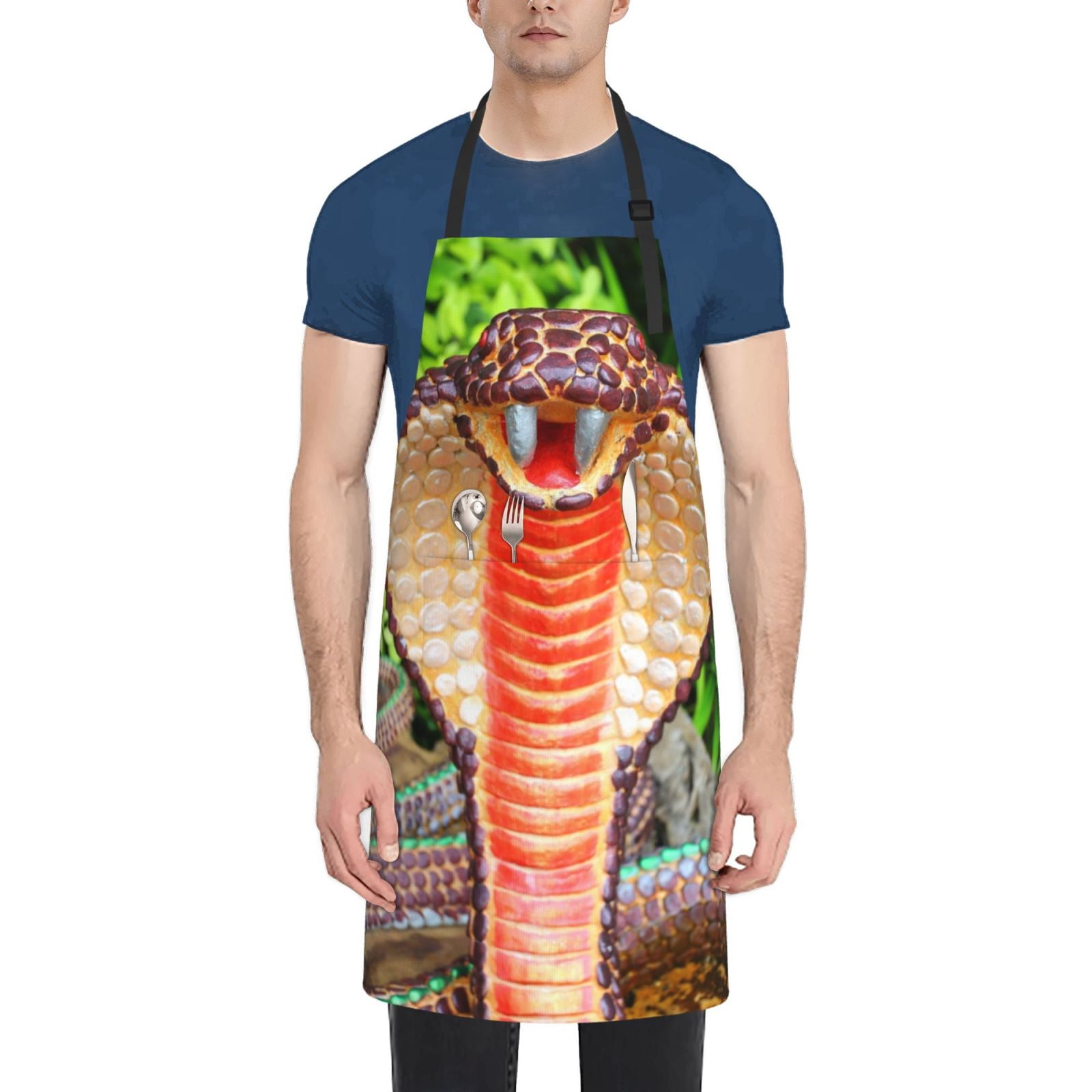 Bingfone Cobra Snake Apron Gifts For Men, Women Professional Grade Chef ...