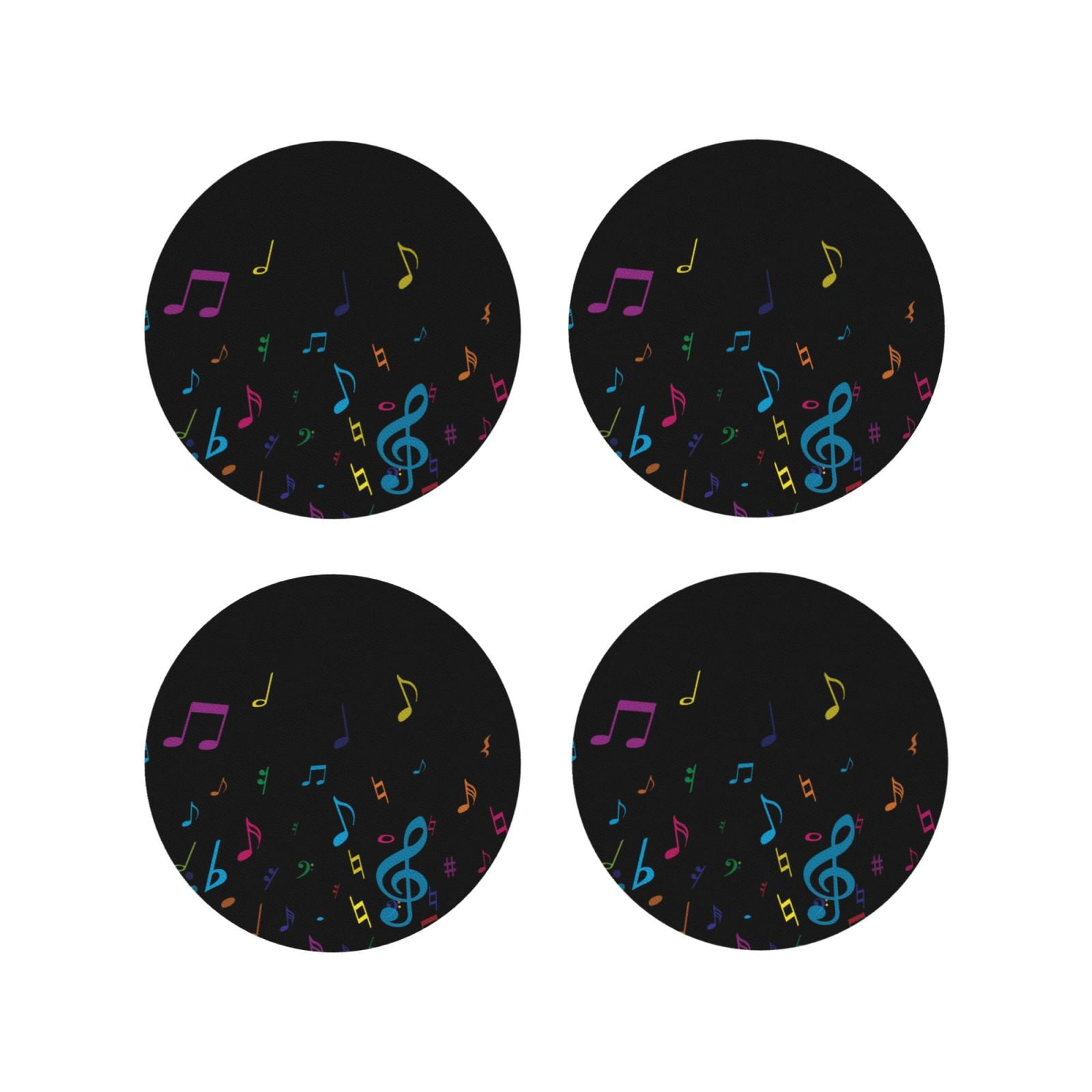 Bingfone Color Musical Notes Personalized Coaster Set 4 for Drinks ...