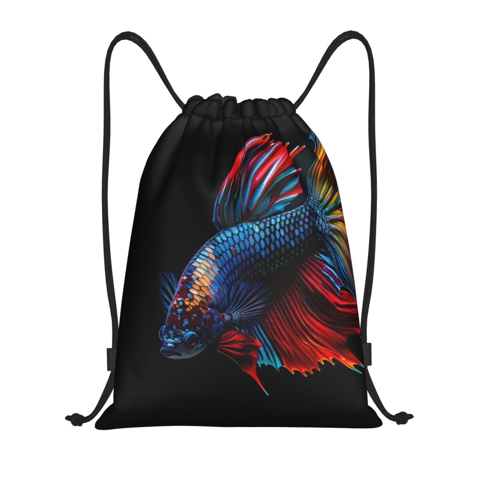 Bingfone Colorful Betta Fish Drawstrings Backpacks Bags for Men Women ...