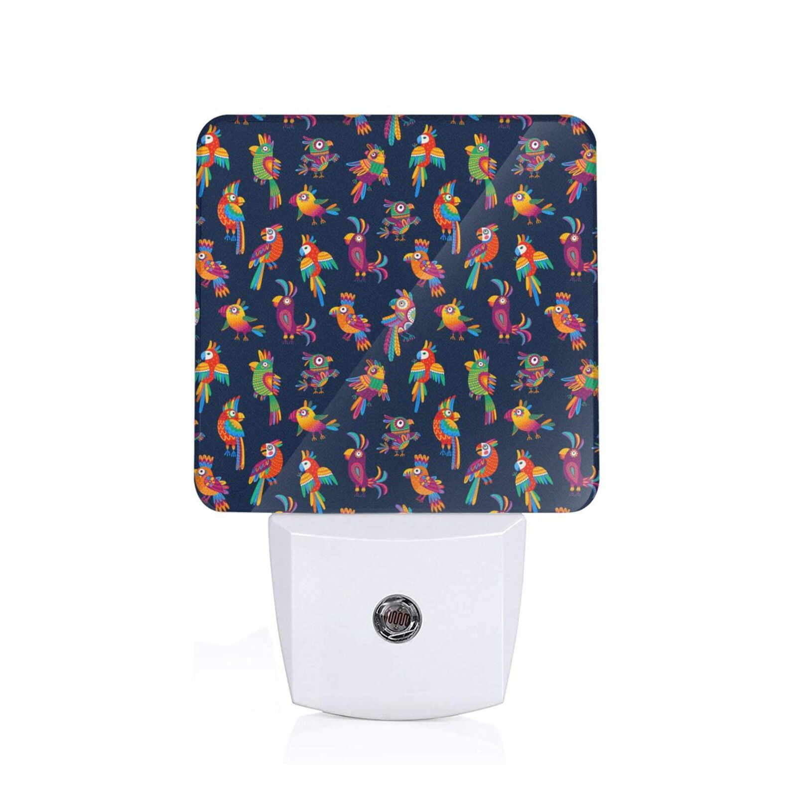 Bingfone Colorful Birds Print Night Lights Plug into Wall,Dusk to Dawn ...