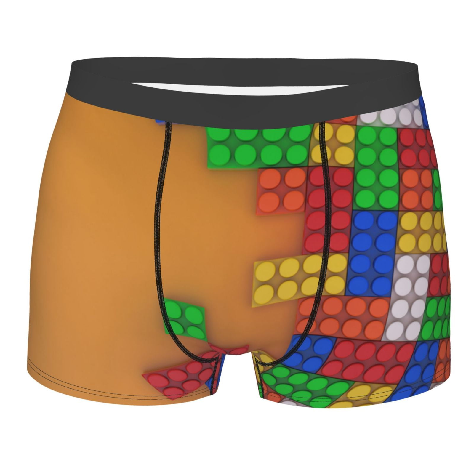 Bingfone Colorful Building Blocks A Men's Underwear - Casual Stretch Boxer Briefs-X-Large ...