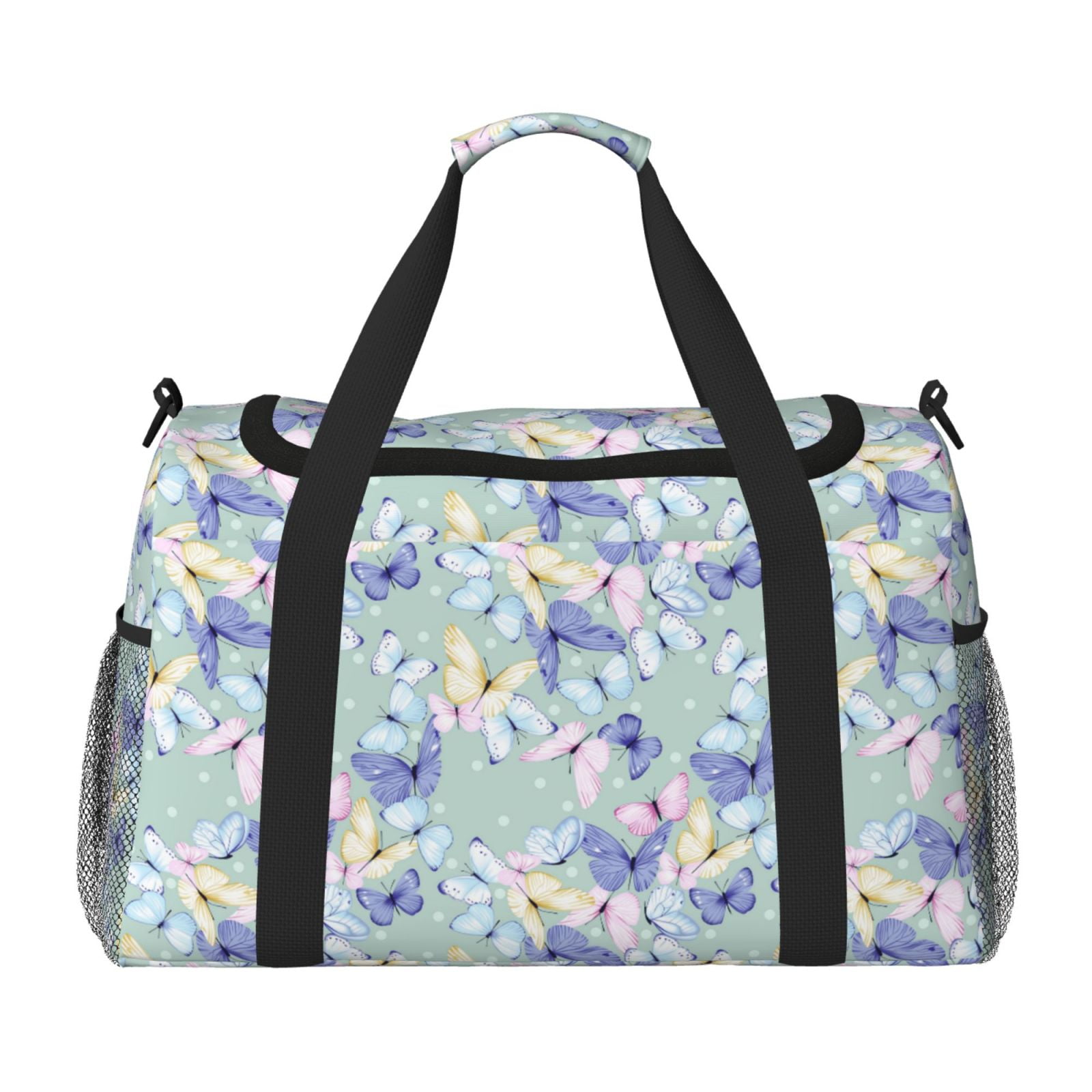 Bingfone Colorful Butterfly Print Travel Duffel Tote Bag,Waterproof ...