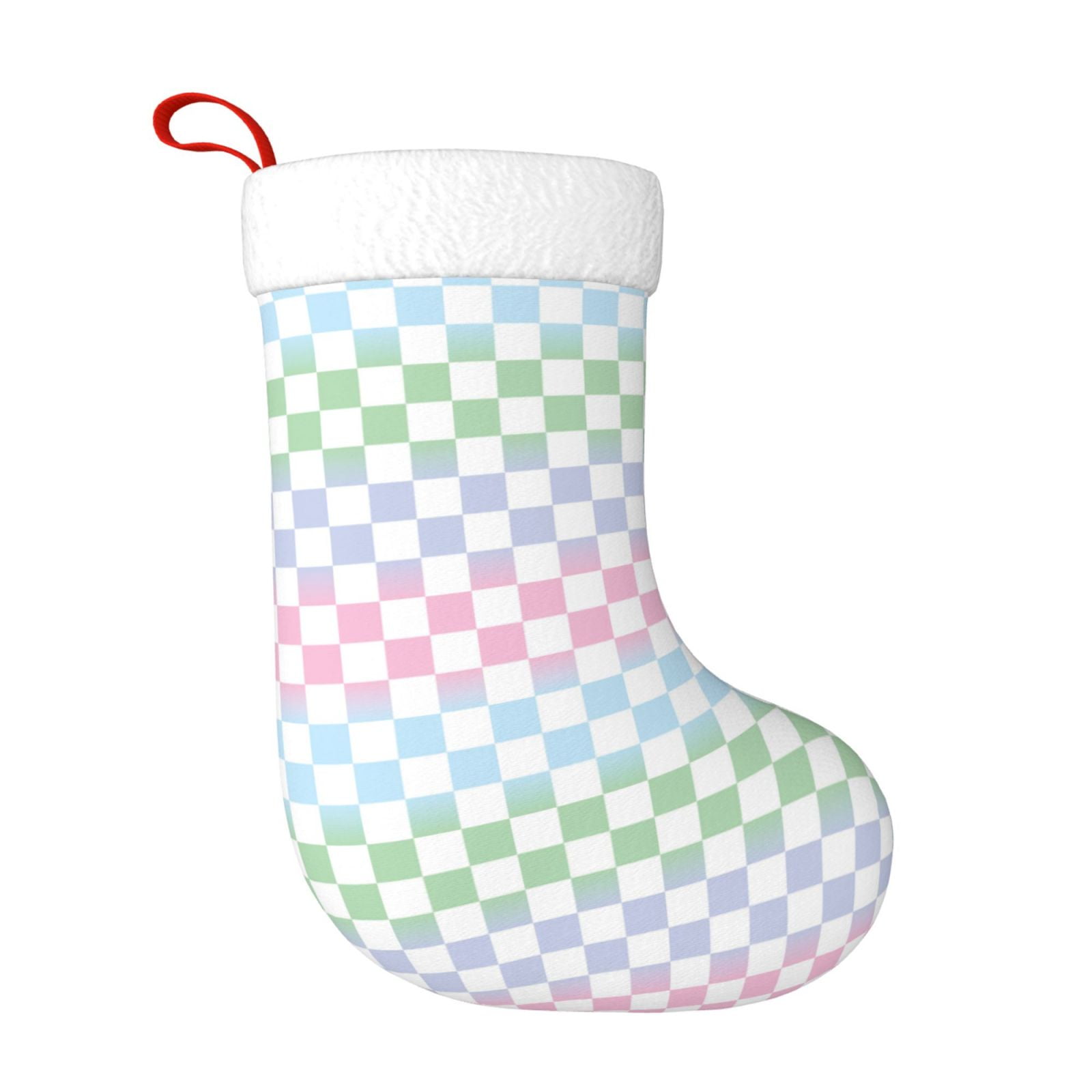 Bingfone Colorful Checkerboard Print Personalized Christmas Stocking ...