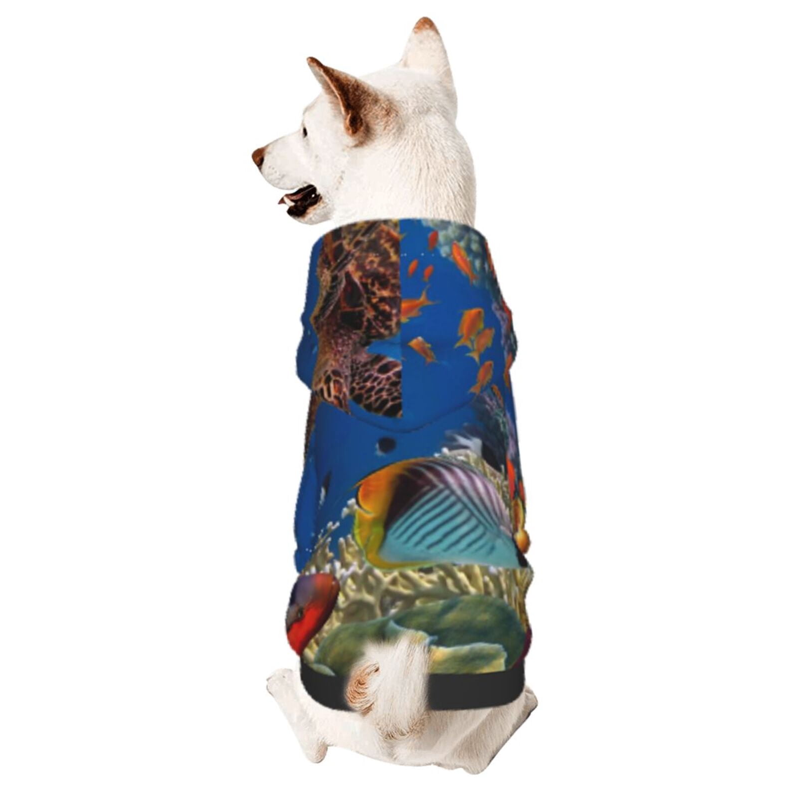 Bingfone Colorful Coral Reef Dog Clothes Hoodie, Pet Winter Coat,Puppy ...