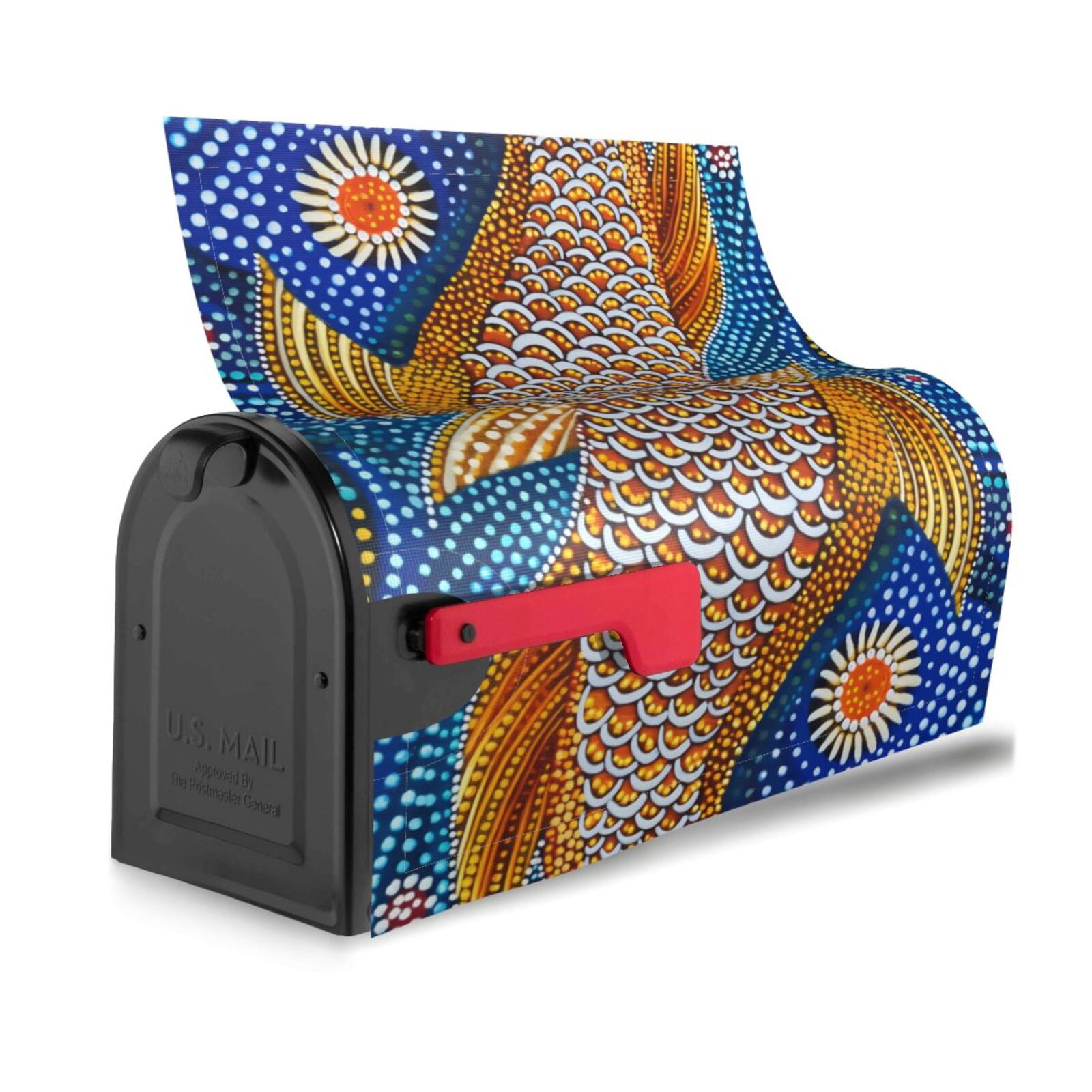 Bingfone Colorful Dot Art Fish Magnetic Mailbox Cover Standard Size for ...