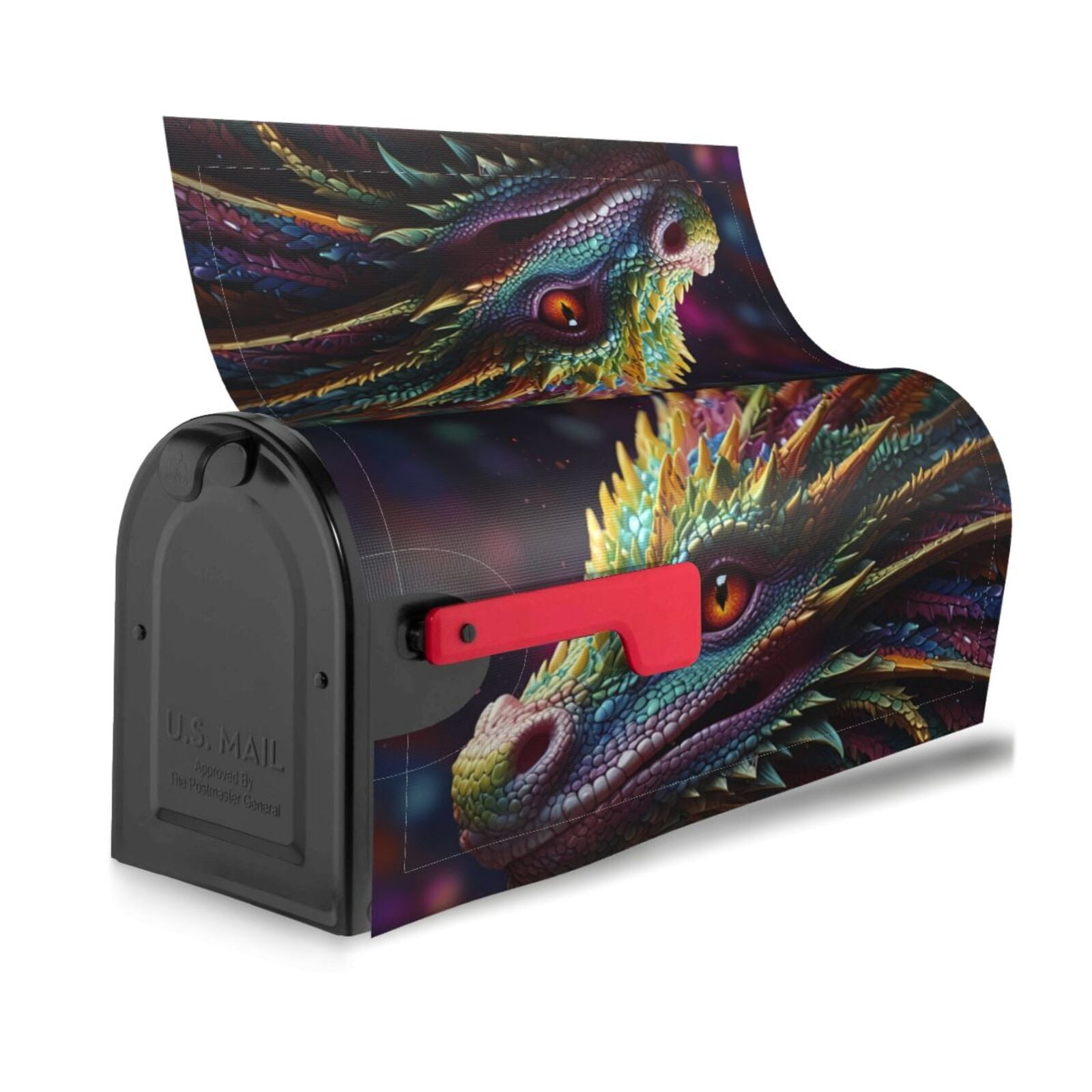 Bingfone Colorful Dragon Head Profile Magnetic Mailbox Cover Standard ...