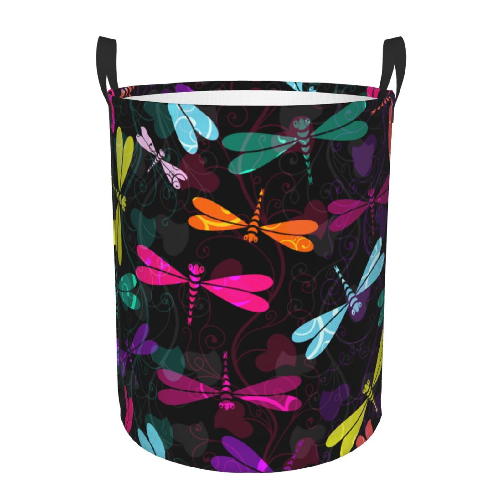Bingfone Colorful Dragonflies Waterproof Foldable Laundry Hamper Bucket ...