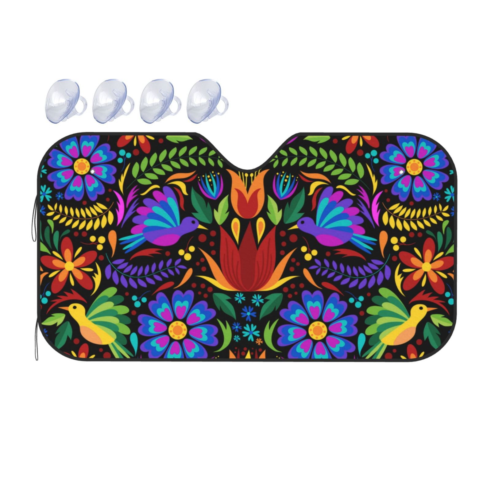 Bingfone Colorful Floral Car Windshield Sunshade,Sun Foldable Sun ...