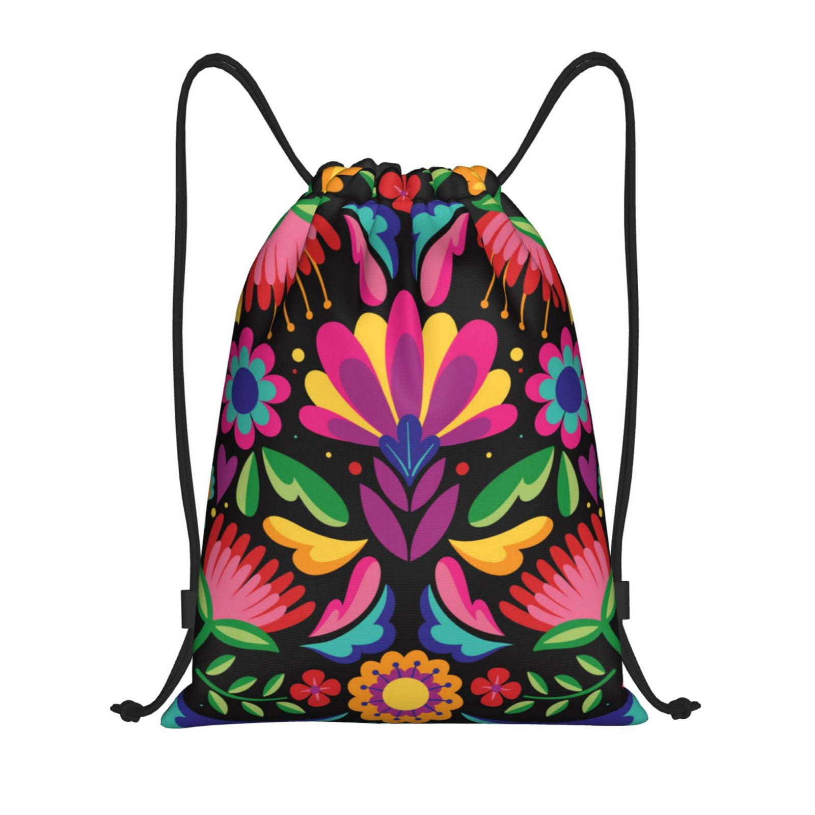 Bingfone Colorful Floral Embroidery Mexican Drawstrings Backpacks Bags ...