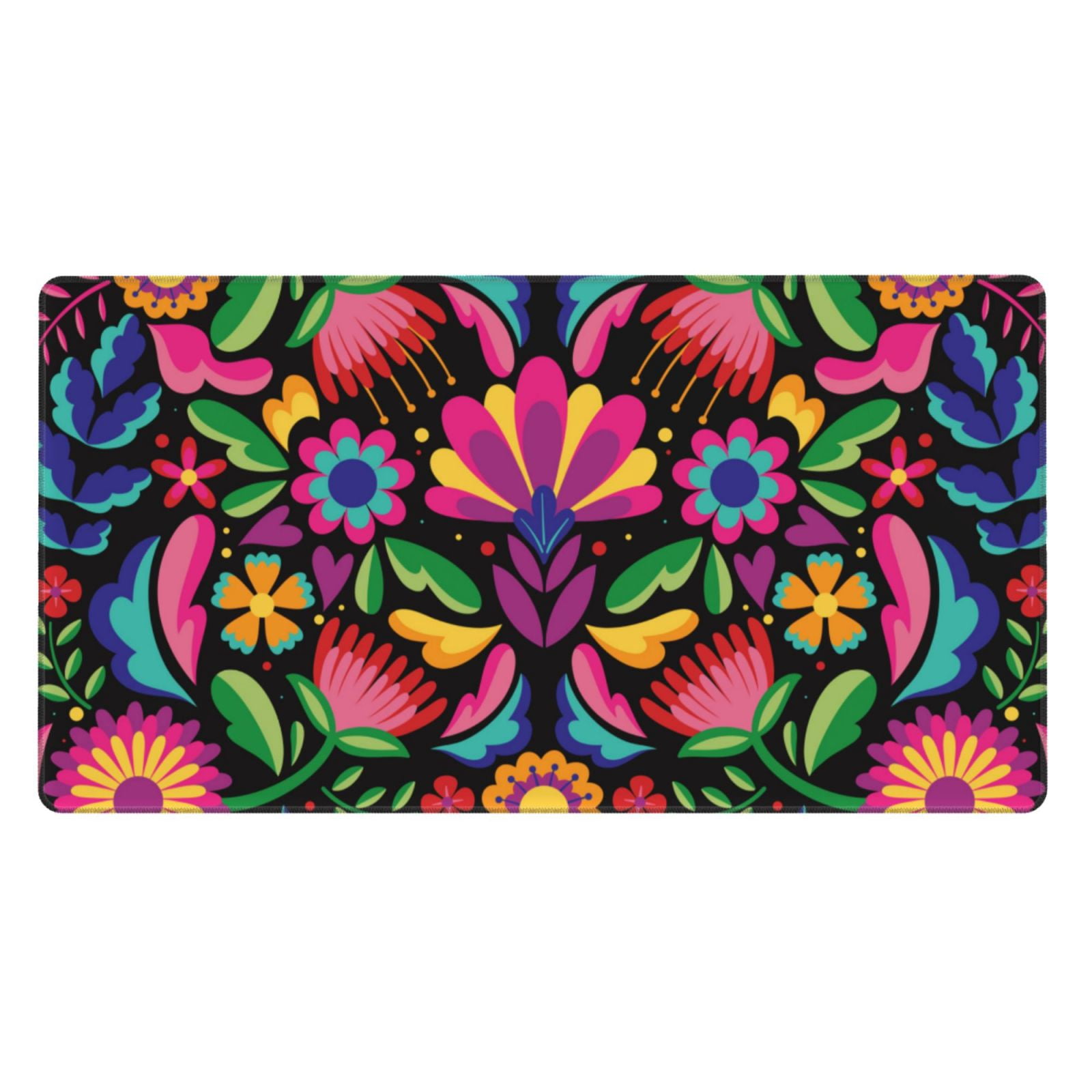 Bingfone Colorful Floral Embroidery Mexican Large Gaming Mouse Pad ...