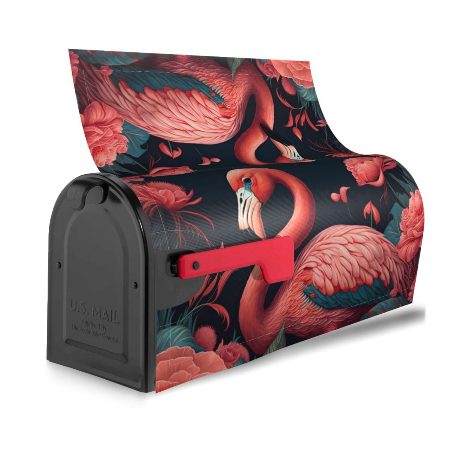 Bingfone Colorful Floral Flamingo Magnetic Mailbox Cover Standard Size ...