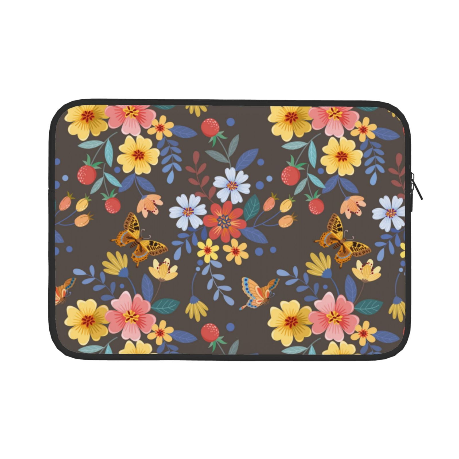 Bingfone Colorful Flowers With Butterfly Laptop Sleeve Case 13 Inch ...