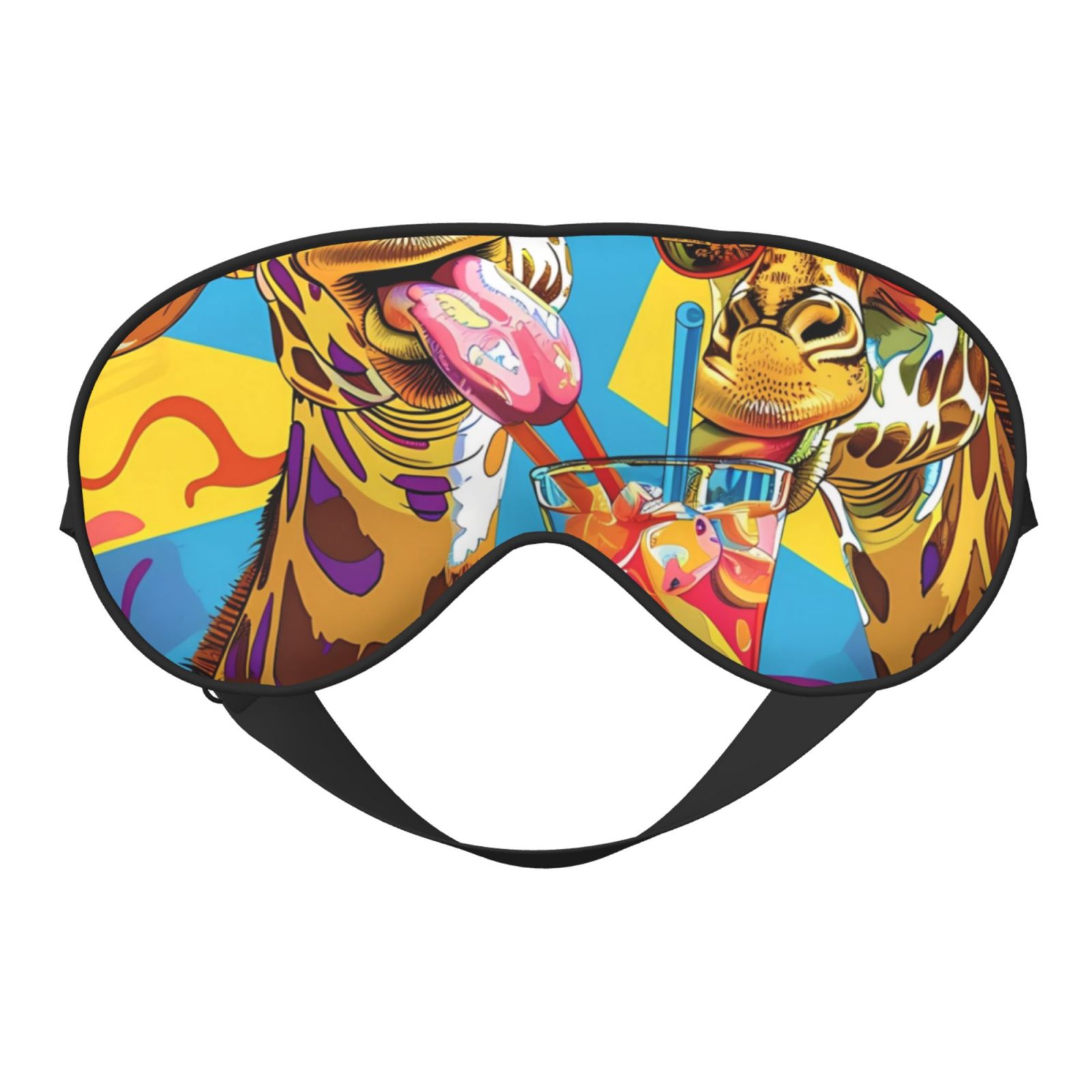 Bingfone Colorful Giraffes with Drinks for Sleep Mask Eye Mask for ...