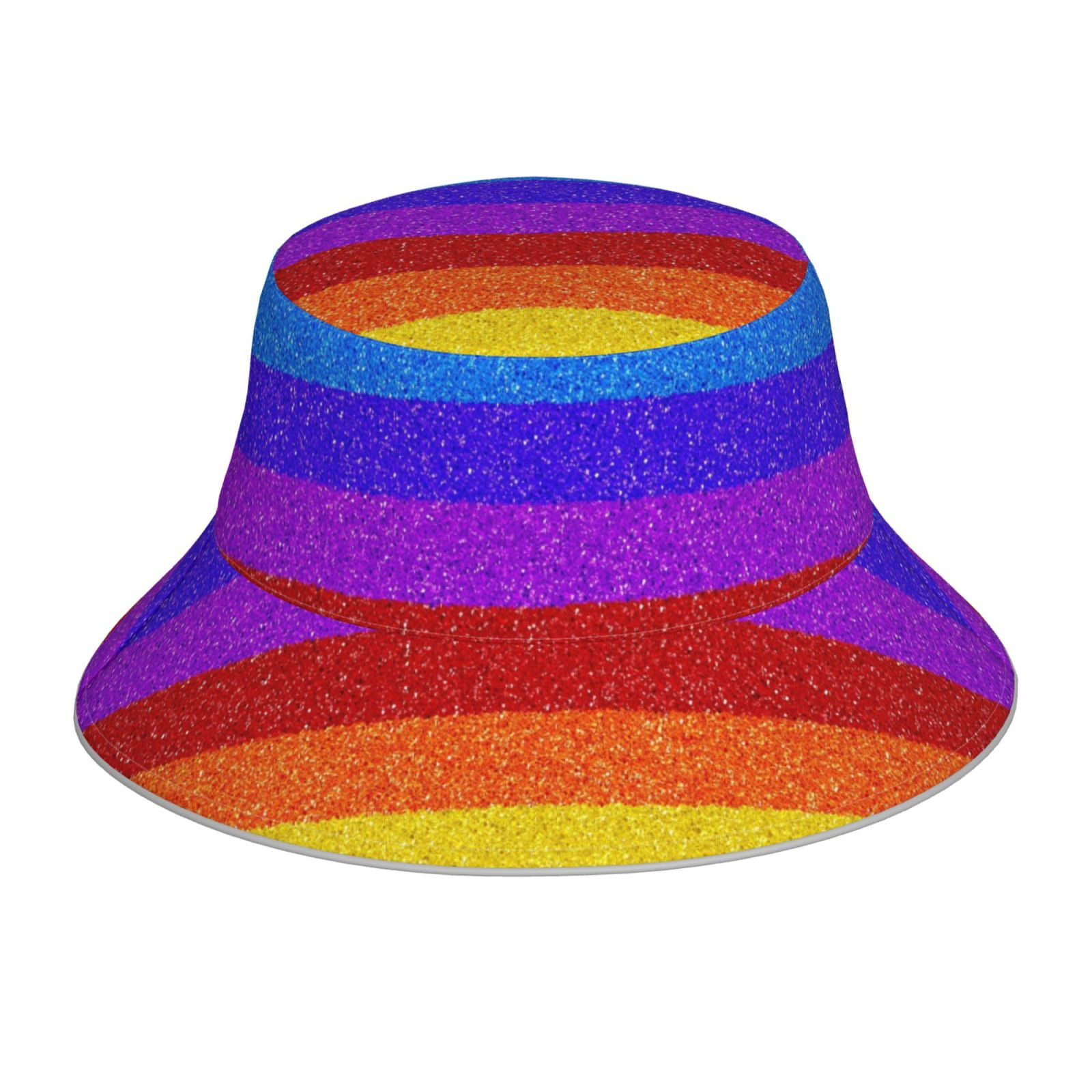 Bingfone Colorful Glitter Rainbow Bucket Hat For Men Women,Packable ...