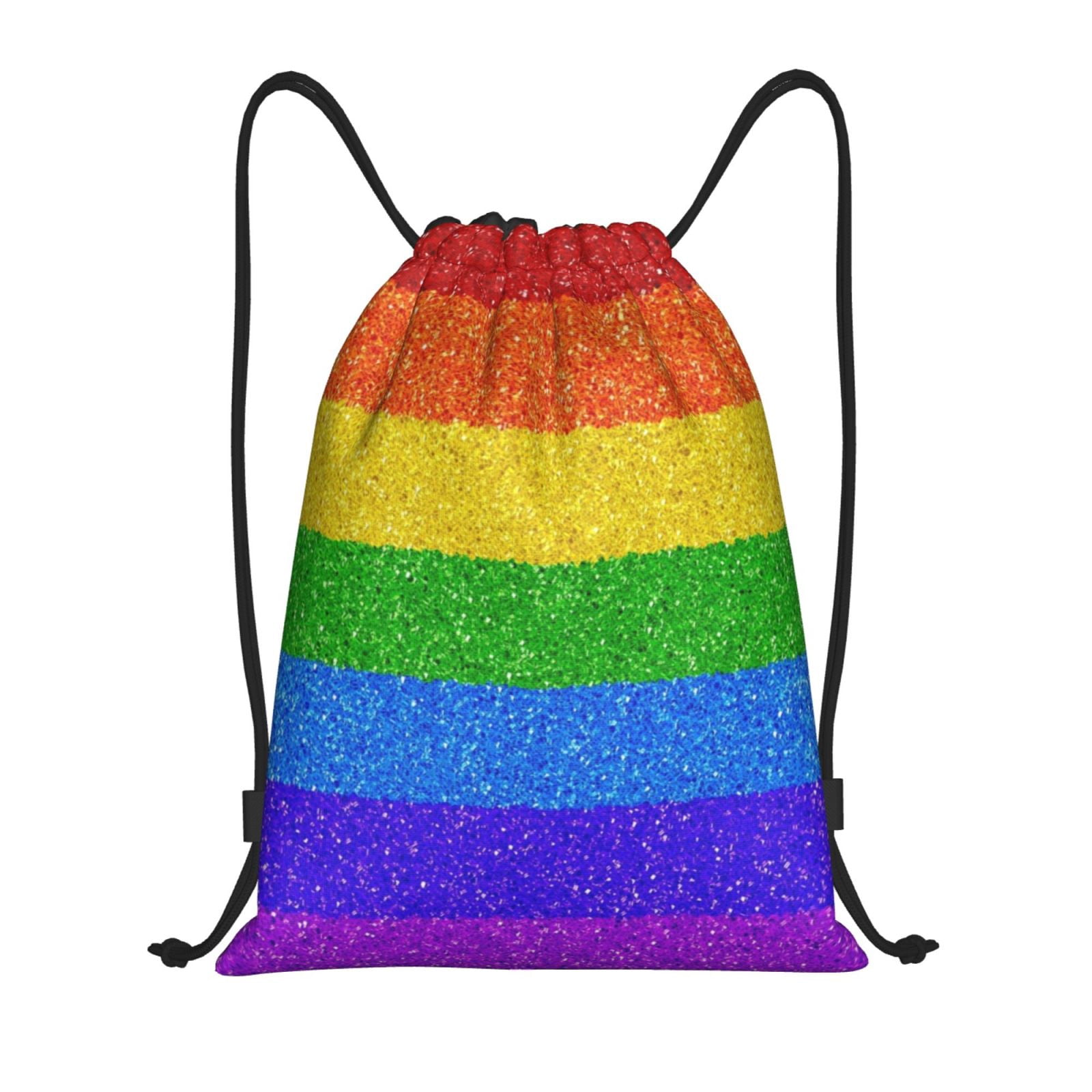 Bingfone Colorful Glitter Rainbow Drawstrings Backpacks Bags For Men ...