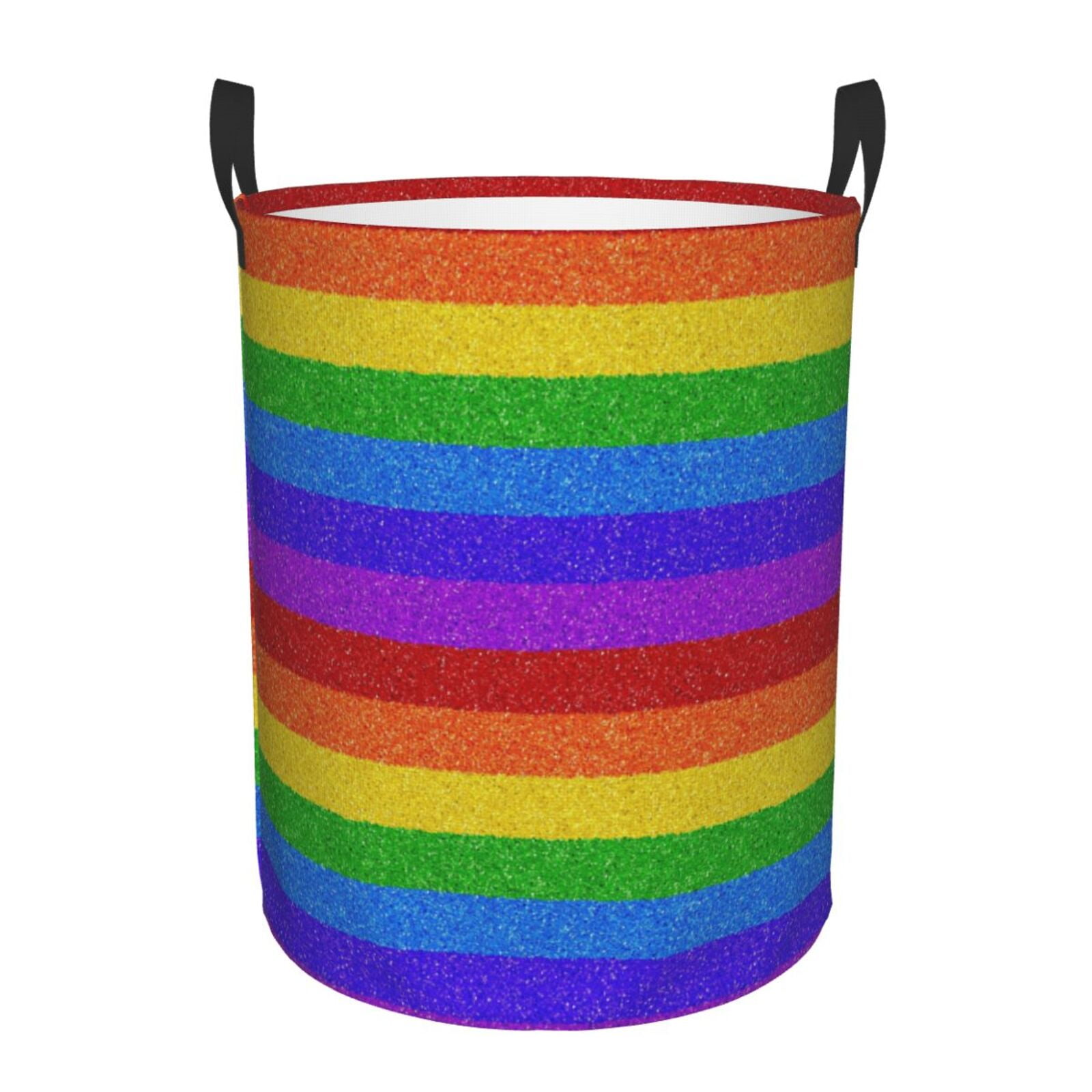 Bingfone Colorful Glitter Rainbow Waterproof Foldable Laundry Hamper ...