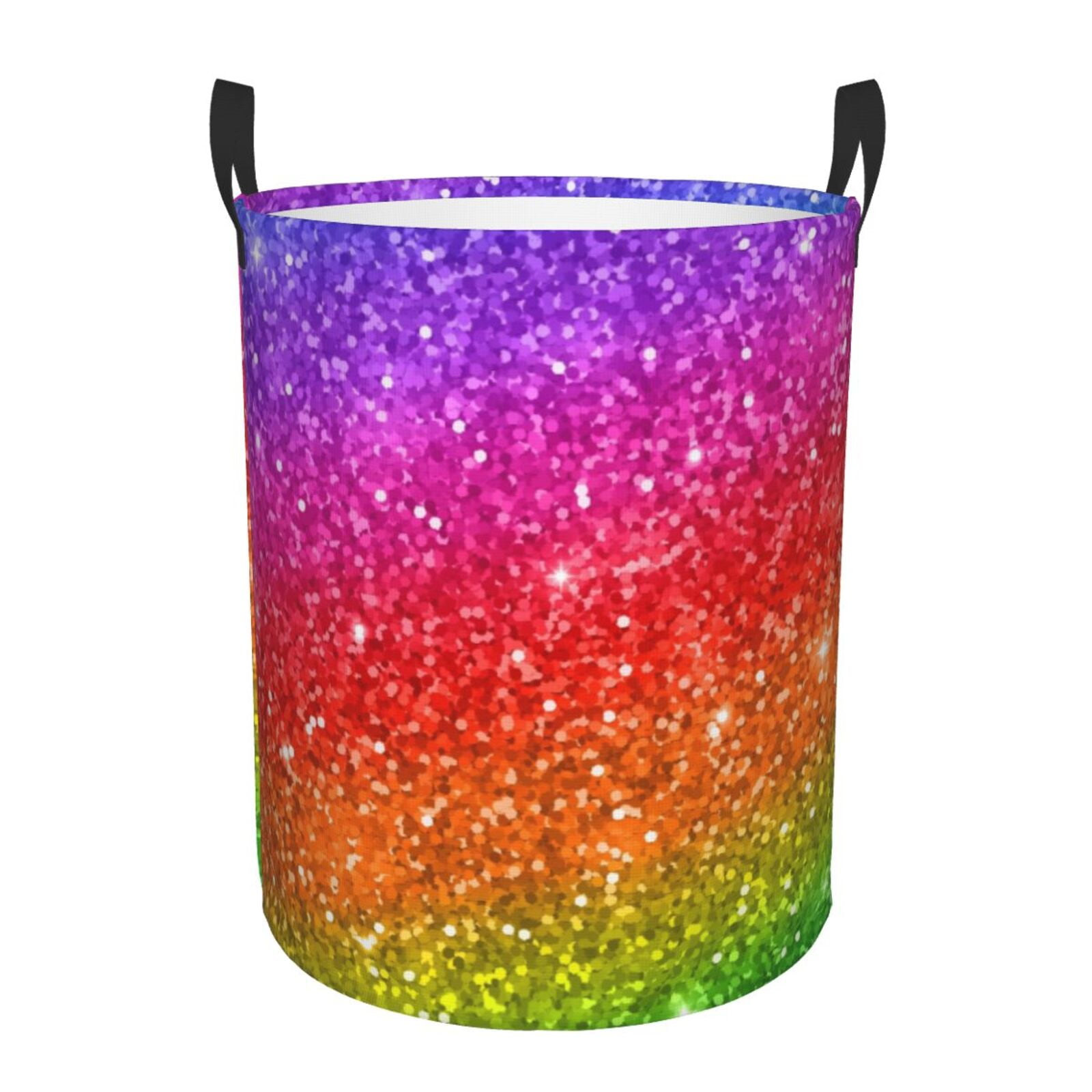 Bingfone Colorful Glitter Waterproof Foldable Laundry Hamper Bucket ...