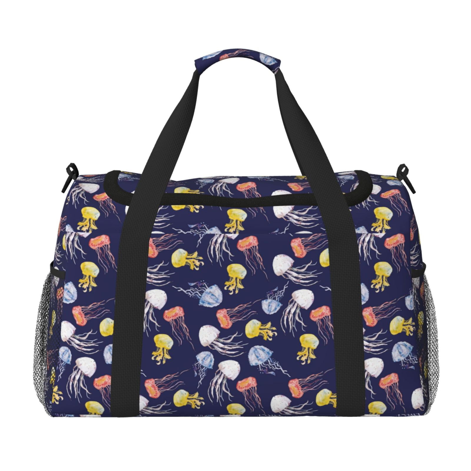 Bingfone Colorful Jellyfish Print Travel Duffel Tote Bag,Waterproof ...