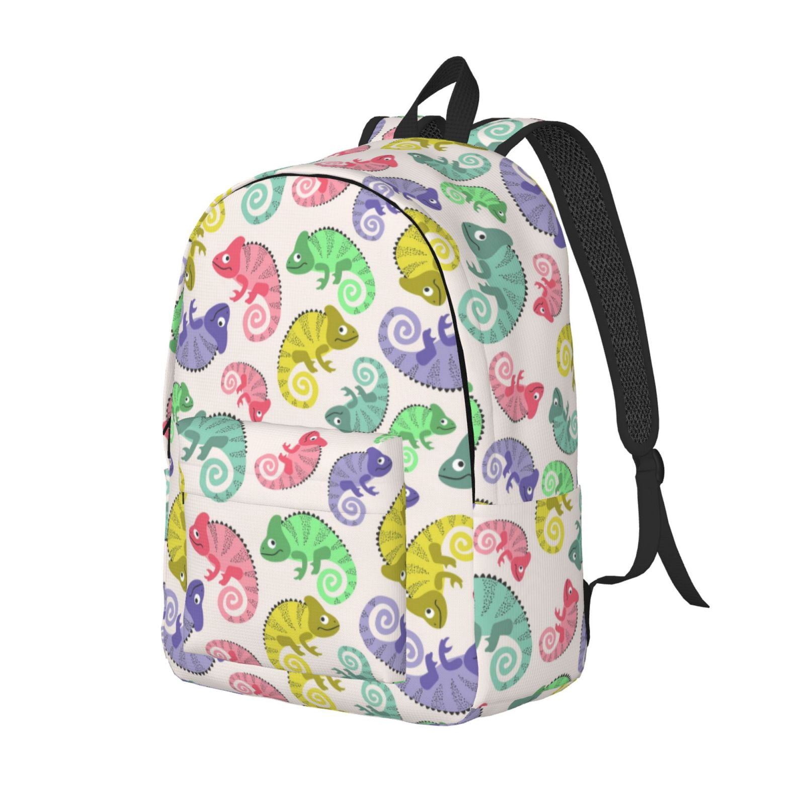 Bingfone Colorful Pattern With Cute Chameleons Print Canvas College ...