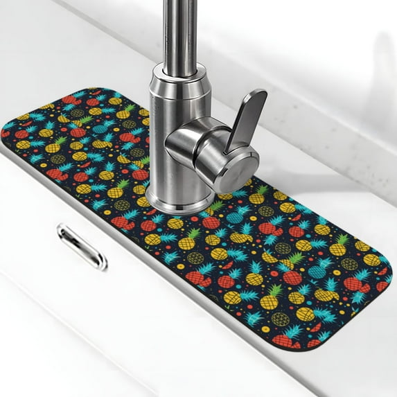 Bingfone Colorful Pineapple Print Splash Guard for Sink Faucet,Super ...