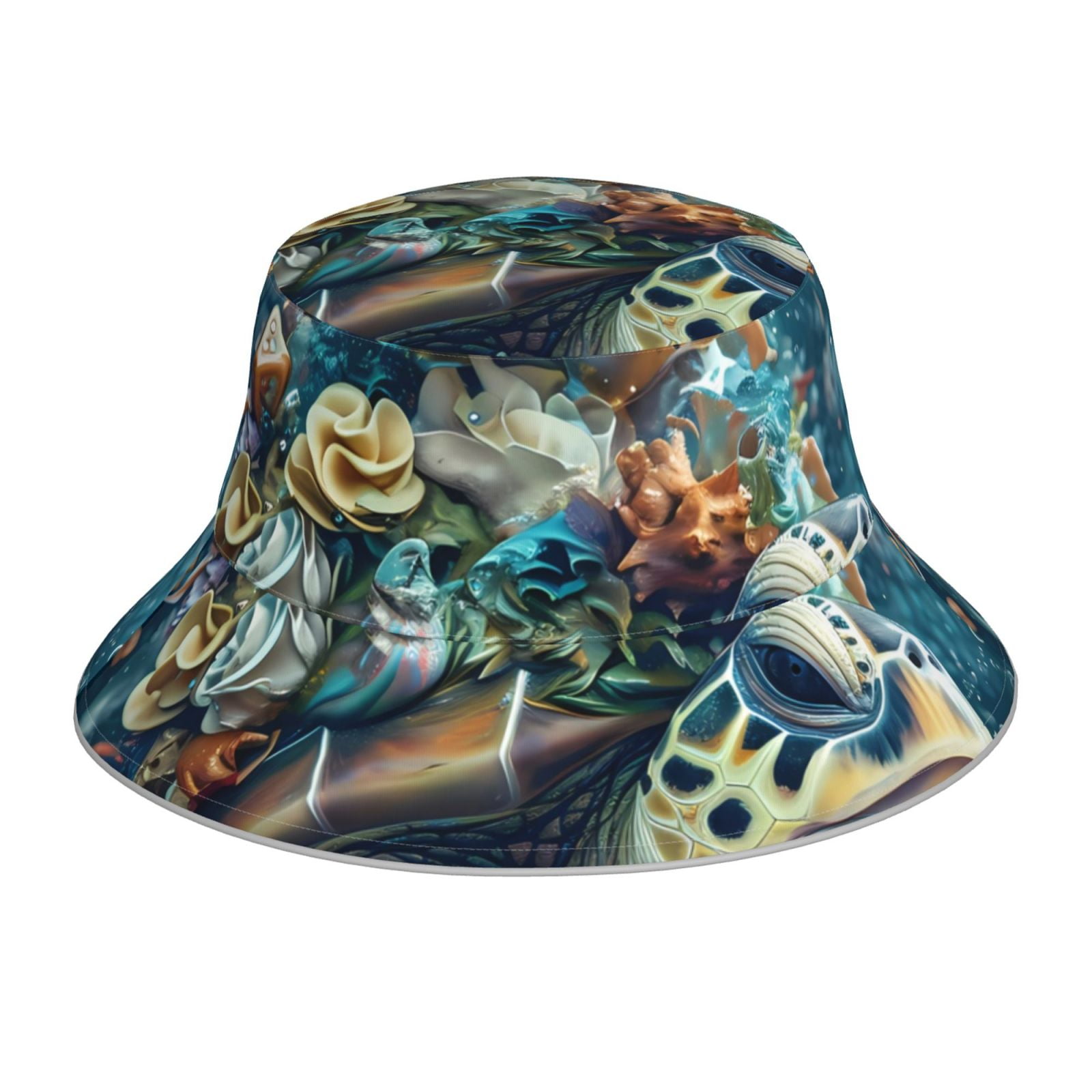 Bingfone Colorful Plant Turtle Bucket Hat for Men Women,Packable ...