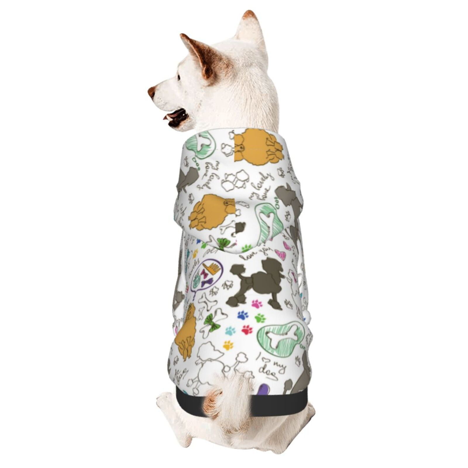 Bingfone Colorful Poodle Dog Dog Clothes Hoodie, Pet Winter Coat,Puppy ...