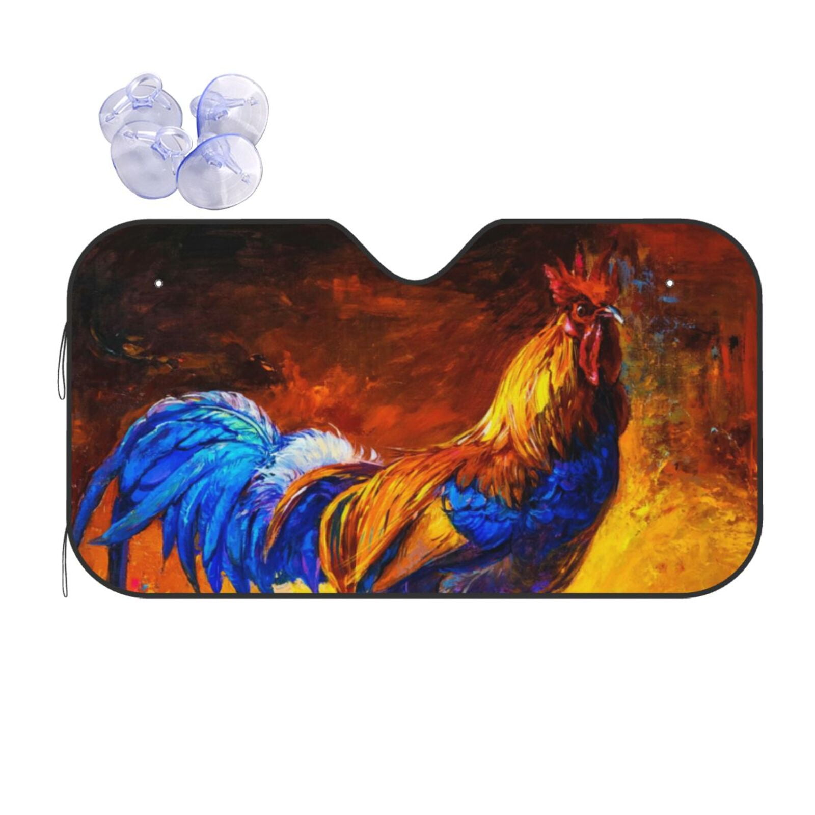 Bingfone Colorful Rooster Car Windshield Sun Shade Protector Keep Your ...