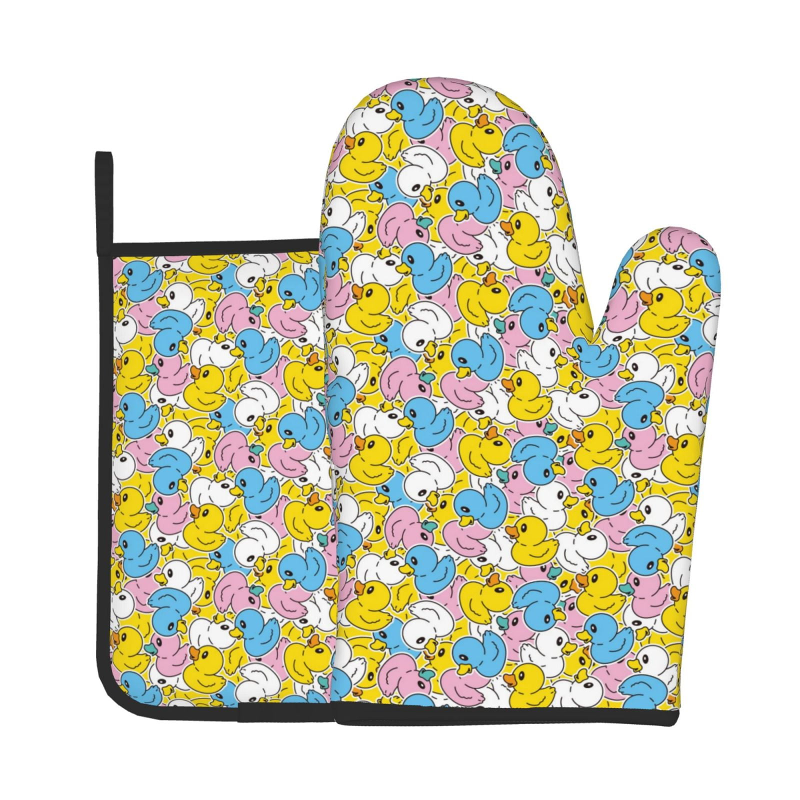 Bingfone Colorful Rubber Duck 1 Print Oven Mitts Pot Holders Set 2 PCS ...