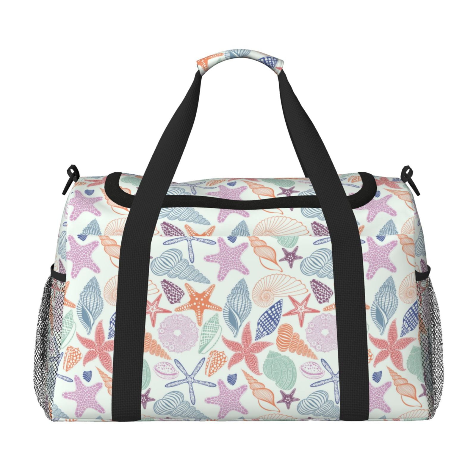 Bingfone Colorful Seashells Print Travel Duffel Tote Bag,Waterproof ...
