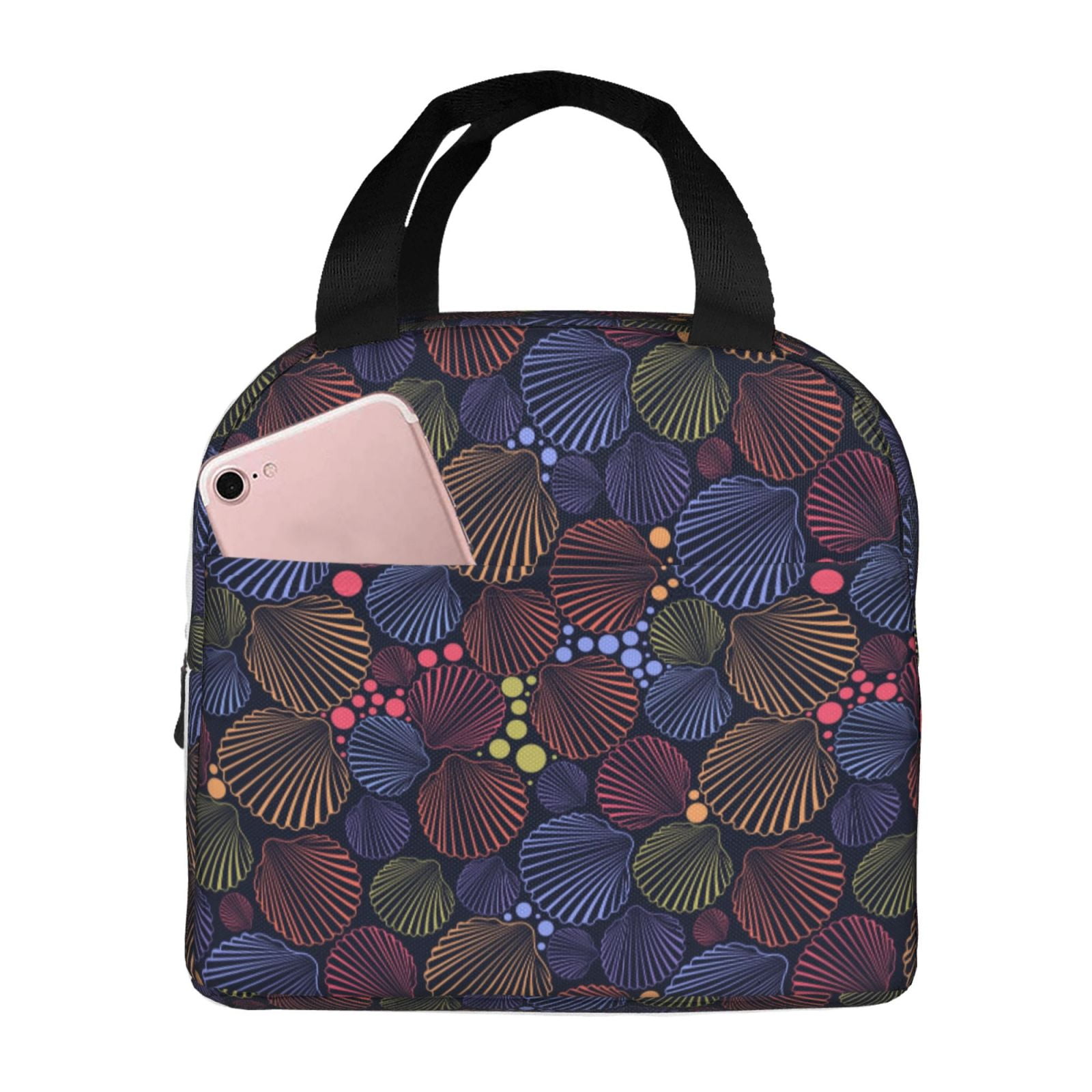 Bingfone Colorful Shells Print Lunch Bag Insulated Lunch Box, Small ...