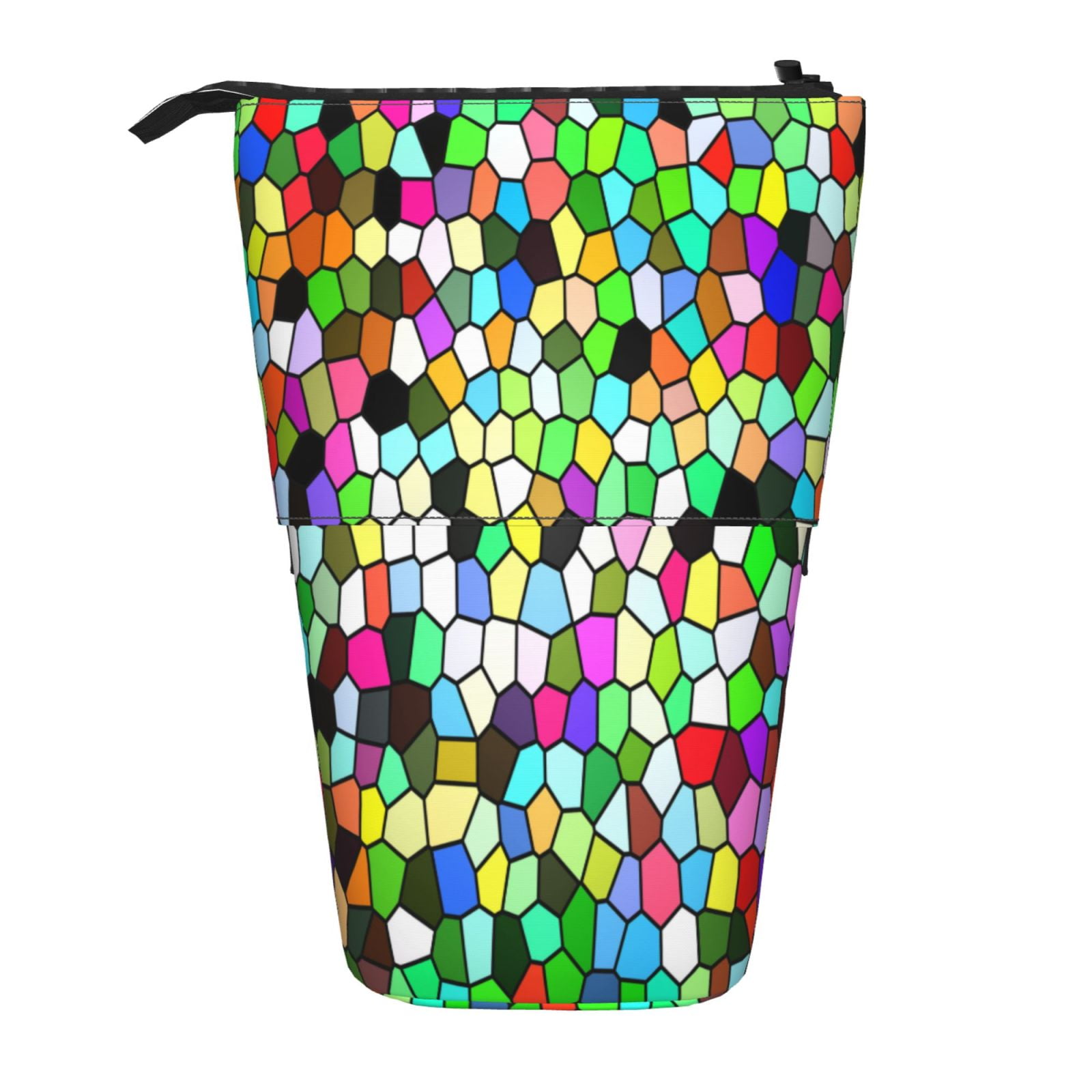 Bingfone Colorful Tie Dye Stained Glass Print Telescopic Pencil Bag Pen ...