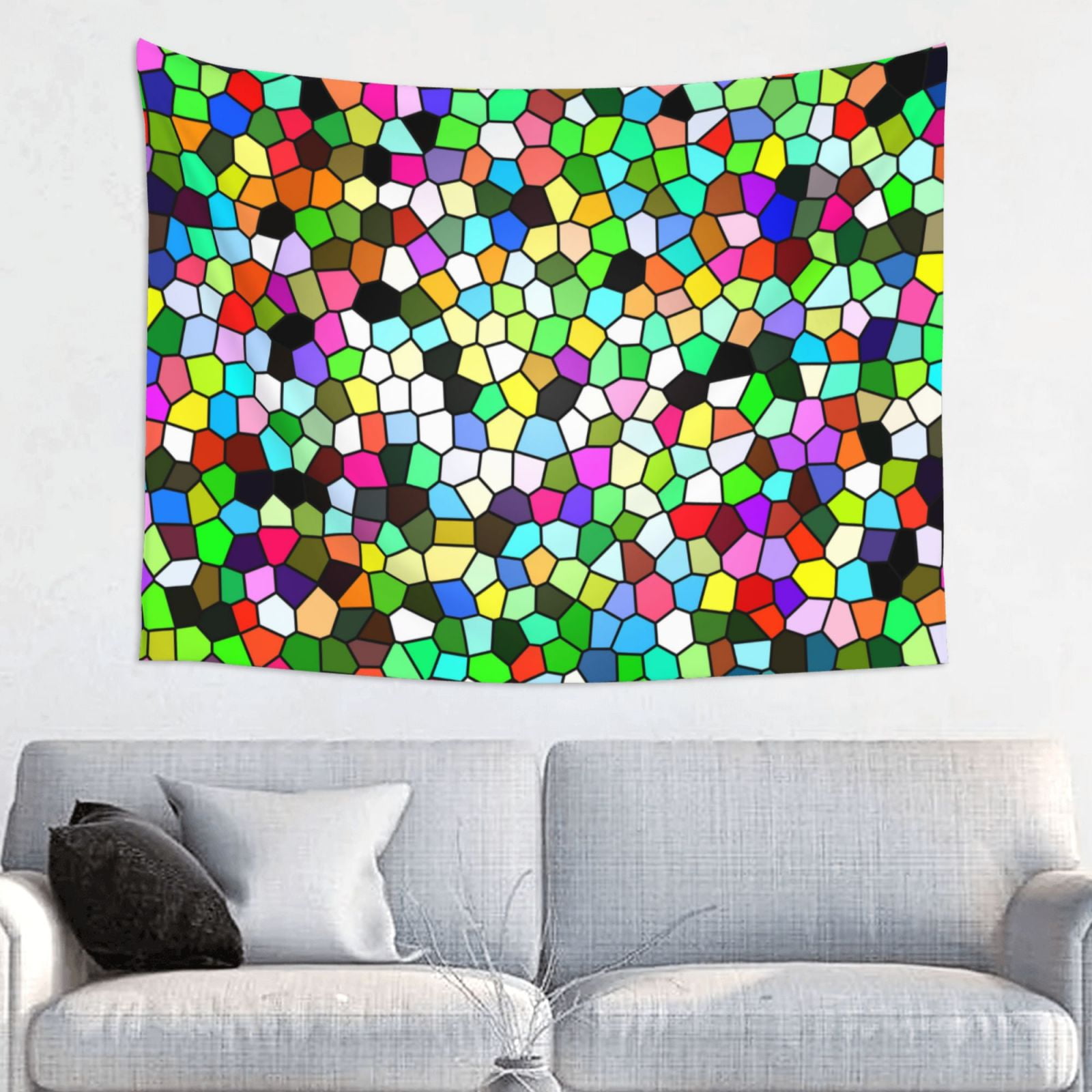 Bingfone Colorful Tie Dye Stained Glass Tapestry Wall Hanging Decor For ...