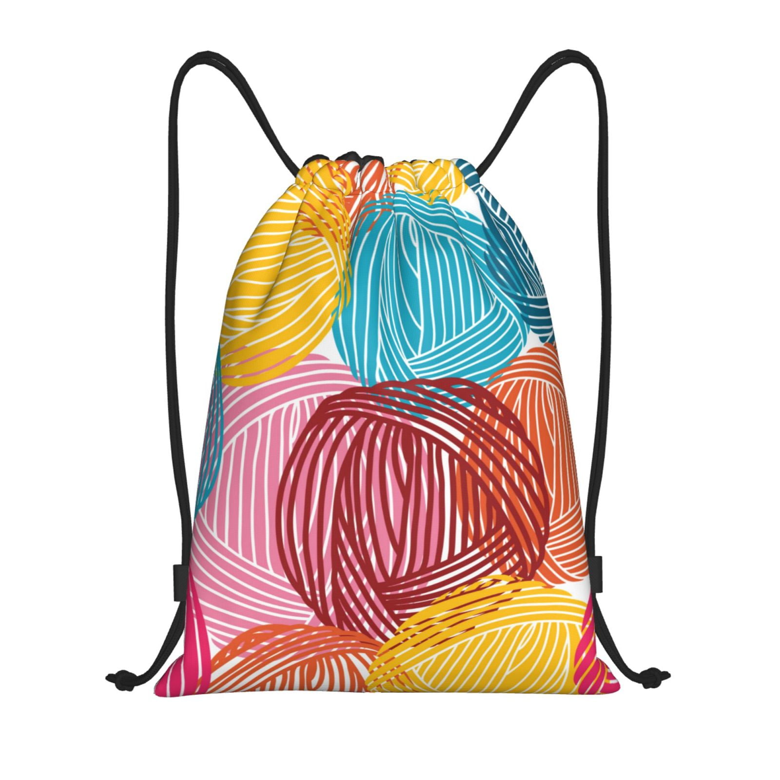 Bingfone Colorful Wool Balls Drawstrings Backpacks Bags For Men Women ...