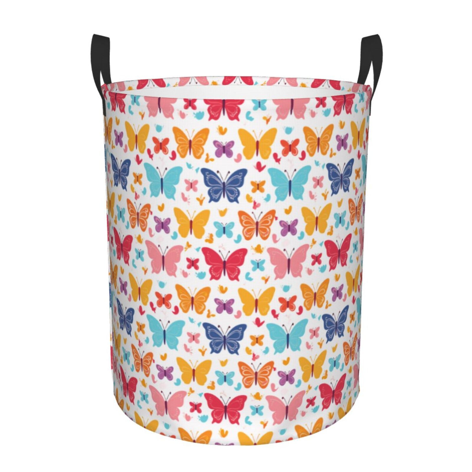 Bingfone Colorful butterflies Waterproof Foldable Laundry Hamper Bucket ...