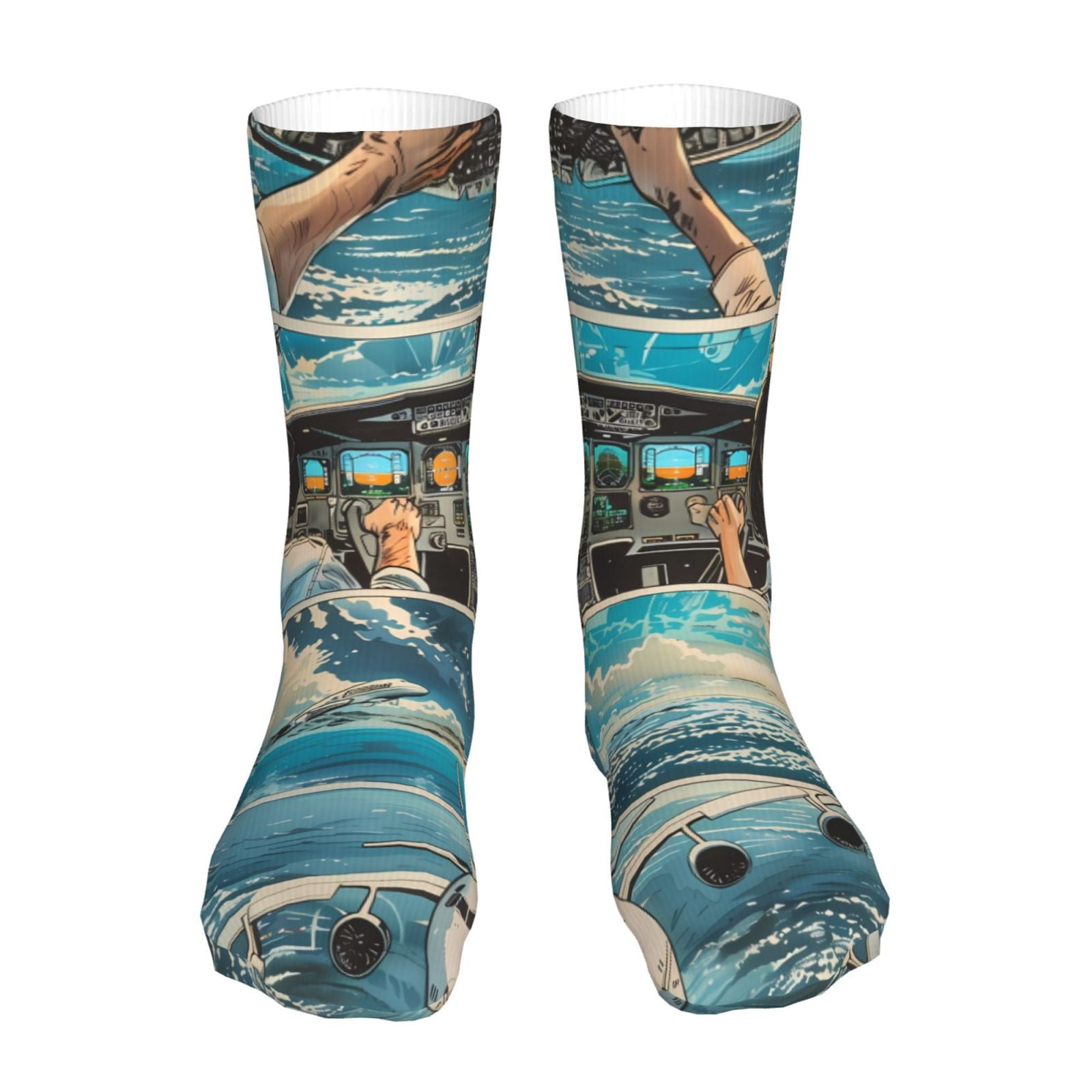 Bingfone Comic Airplane Cockpit Illustration Prirnt Women's Men's Fun ...