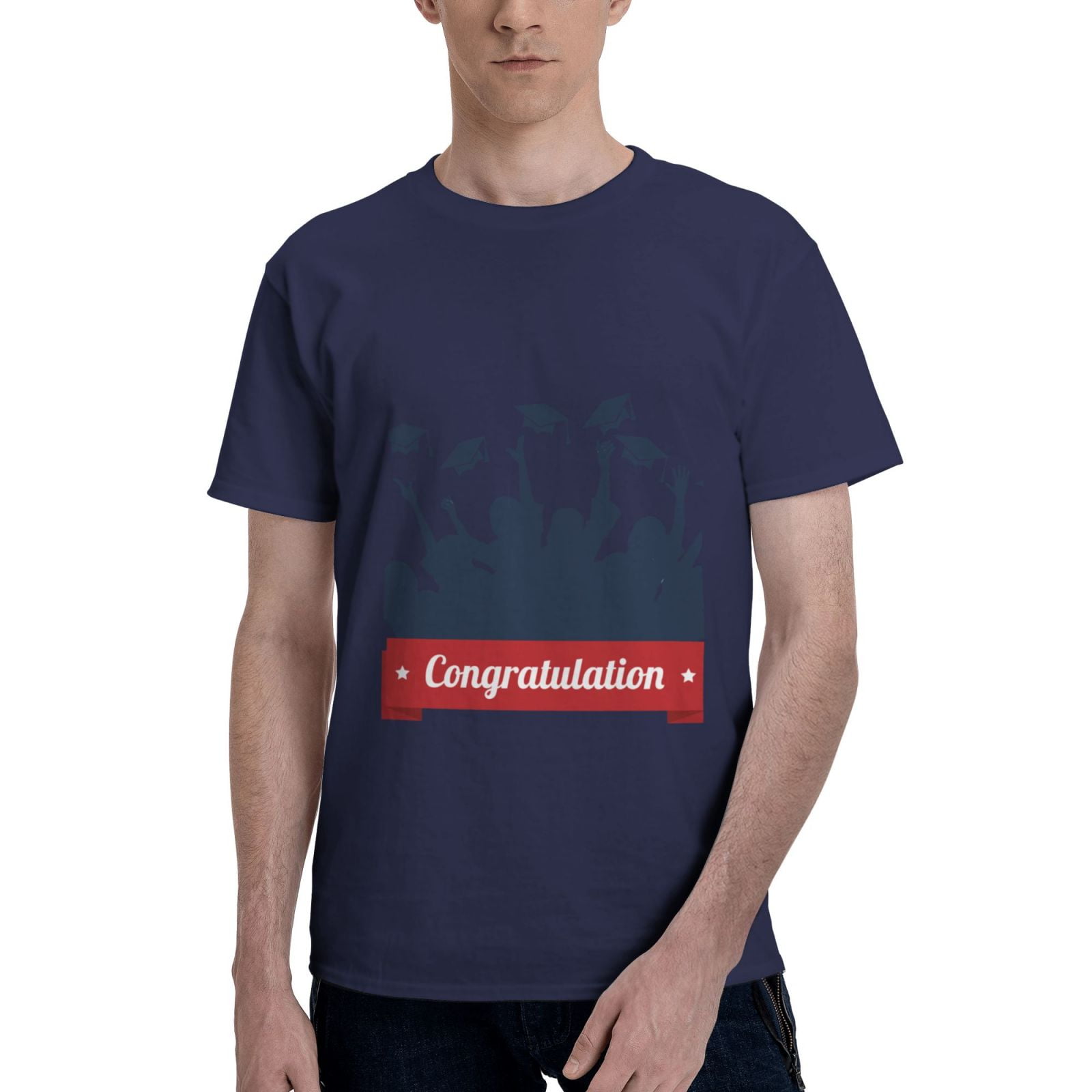 Bingfone Congratulation Graduate Men'S Loose Fit Short-Sleeve Pocket T ...