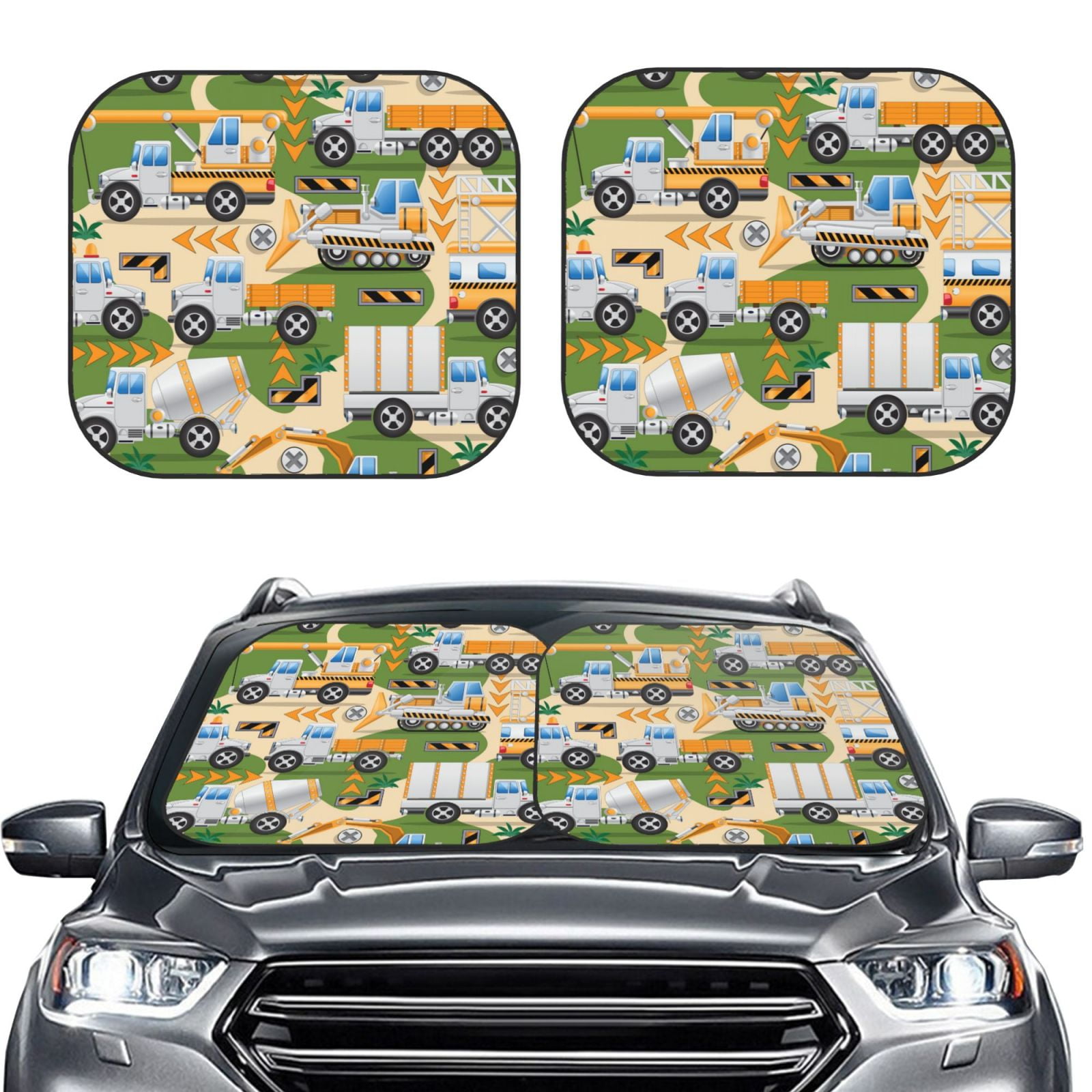 Bingfone Construction Machinery1 Windshield Sun Shade 2-Piece Foldable ...