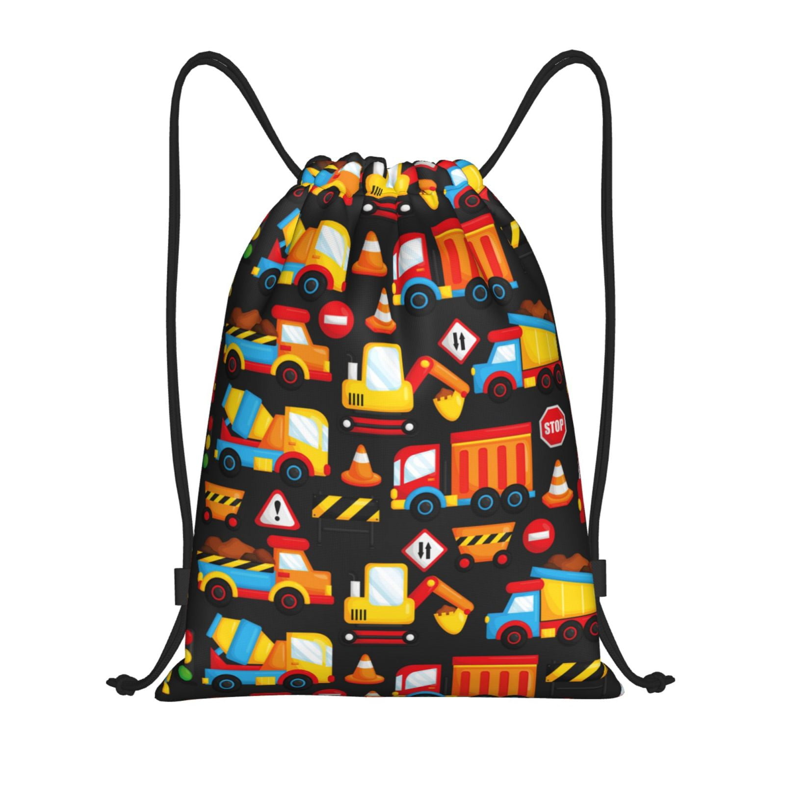 Bingfone Construction Truck Drawstrings Backpacks Bags For Men Women ...