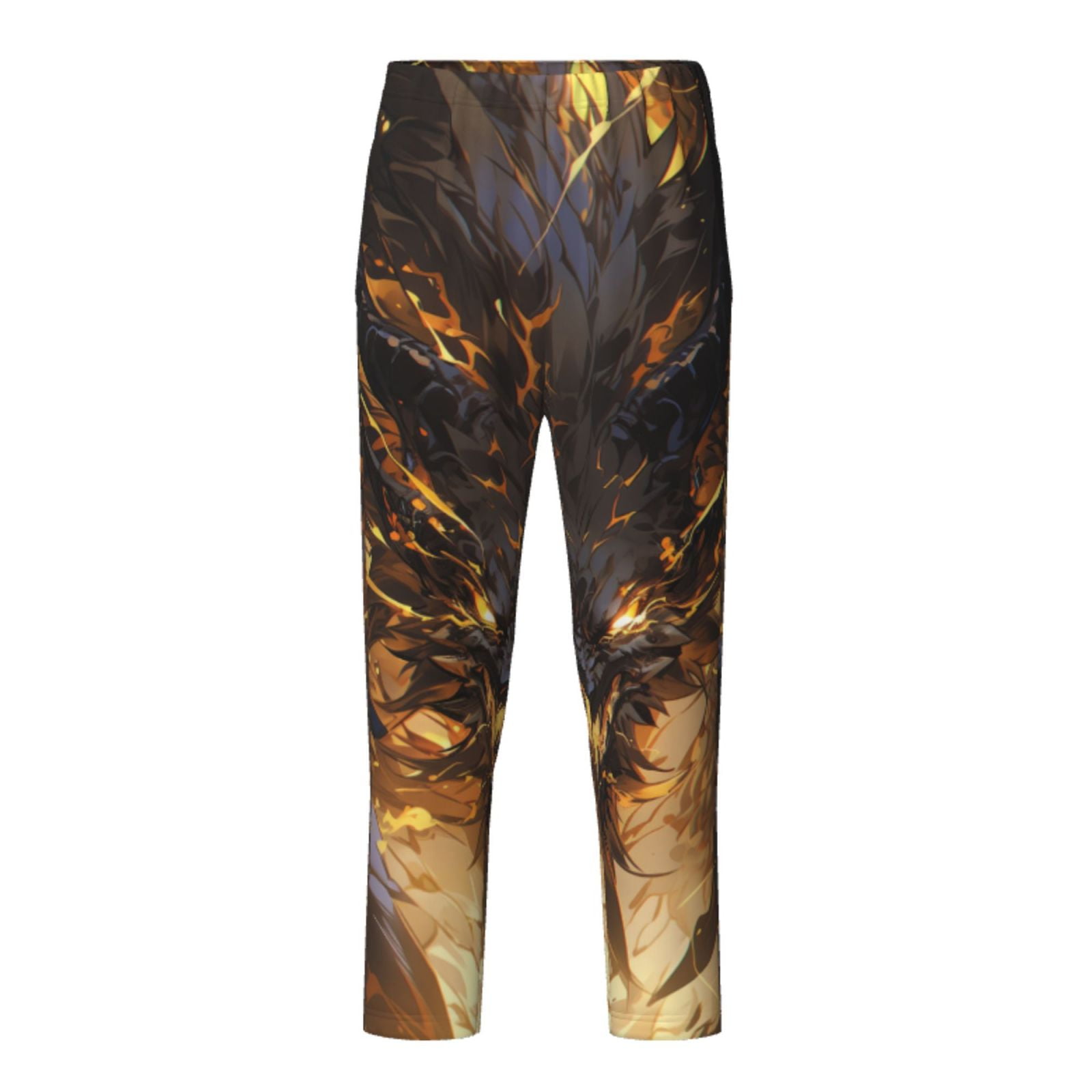 Bingfone Cool Black Gold Dragon Print Boys Girls Pajama Pants Lounge ...
