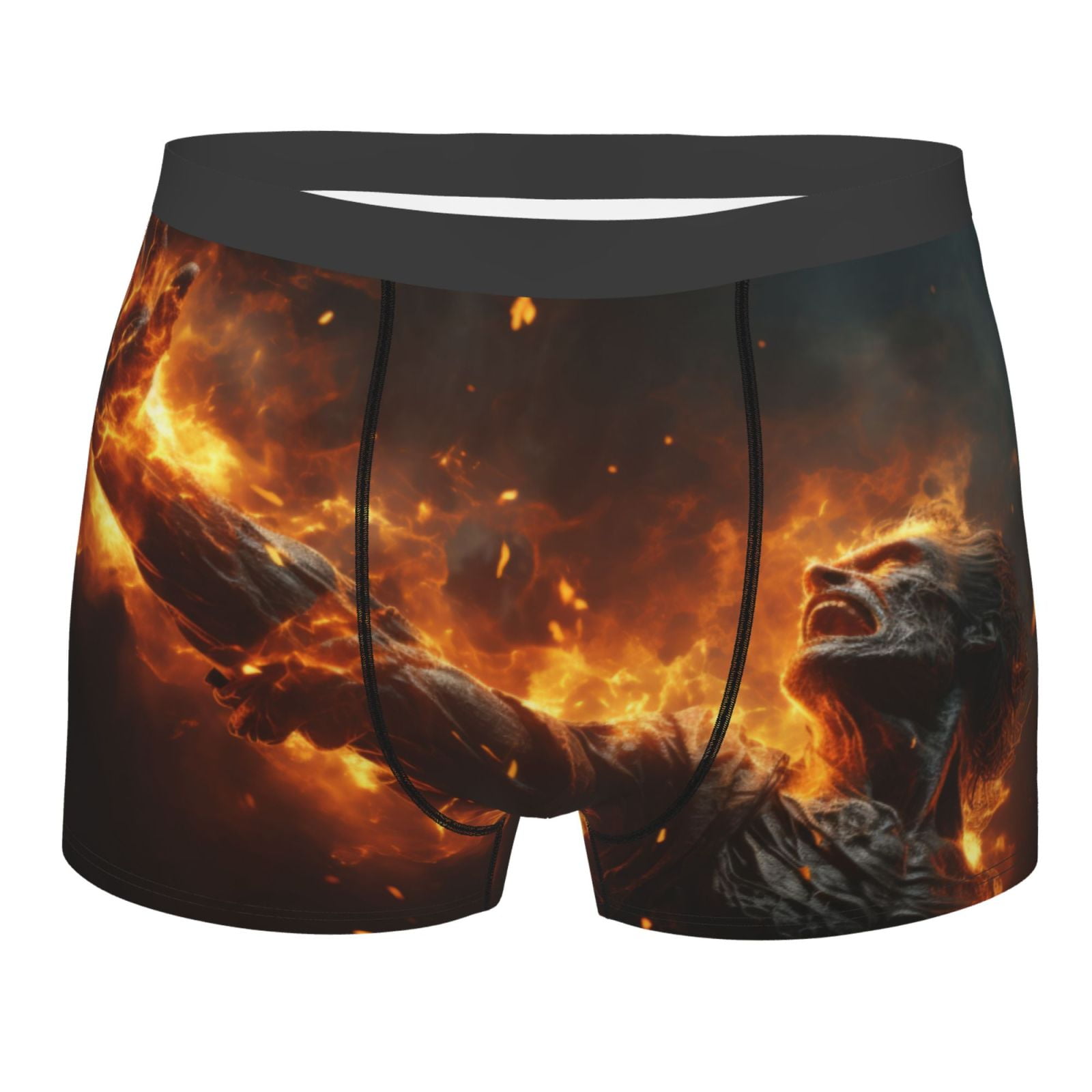 Bingfone Cool Fire Man Men's Underwear - Casual Stretch Boxer Briefs ...