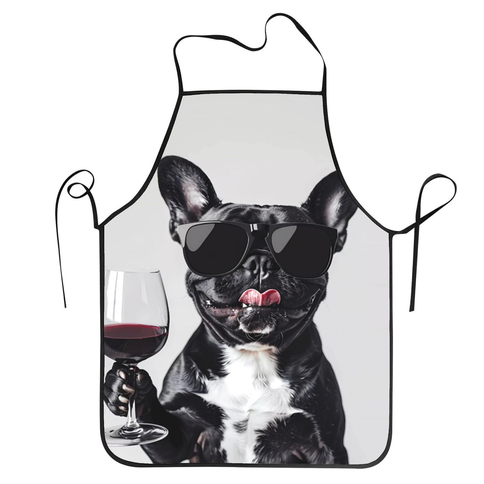 Bingfone Cool French Bulldog Wine for Tie-up Apron, Unisex Waterproof ...