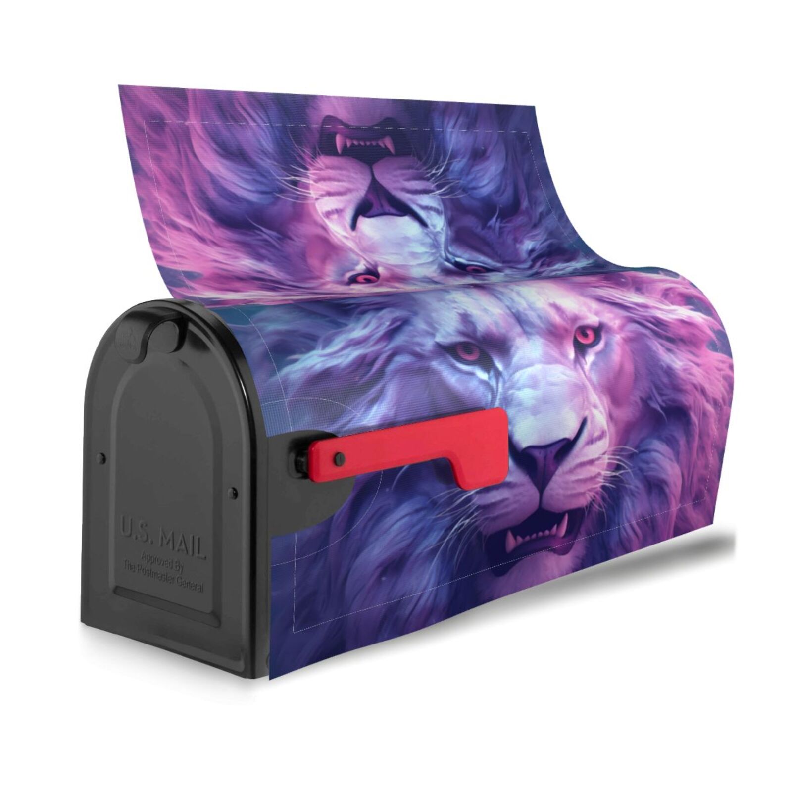 Bingfone Cool Lion Head Magnetic Mailbox Cover Standard Size for Garden ...
