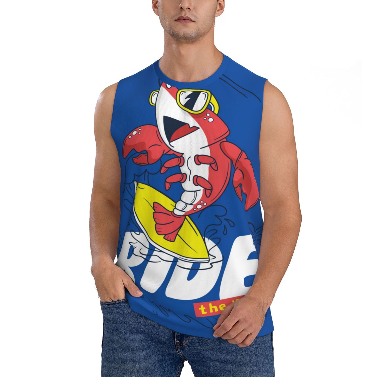 Bingfone Cool Lobster Surfing Pattern Men's Tank Tops Workout ...