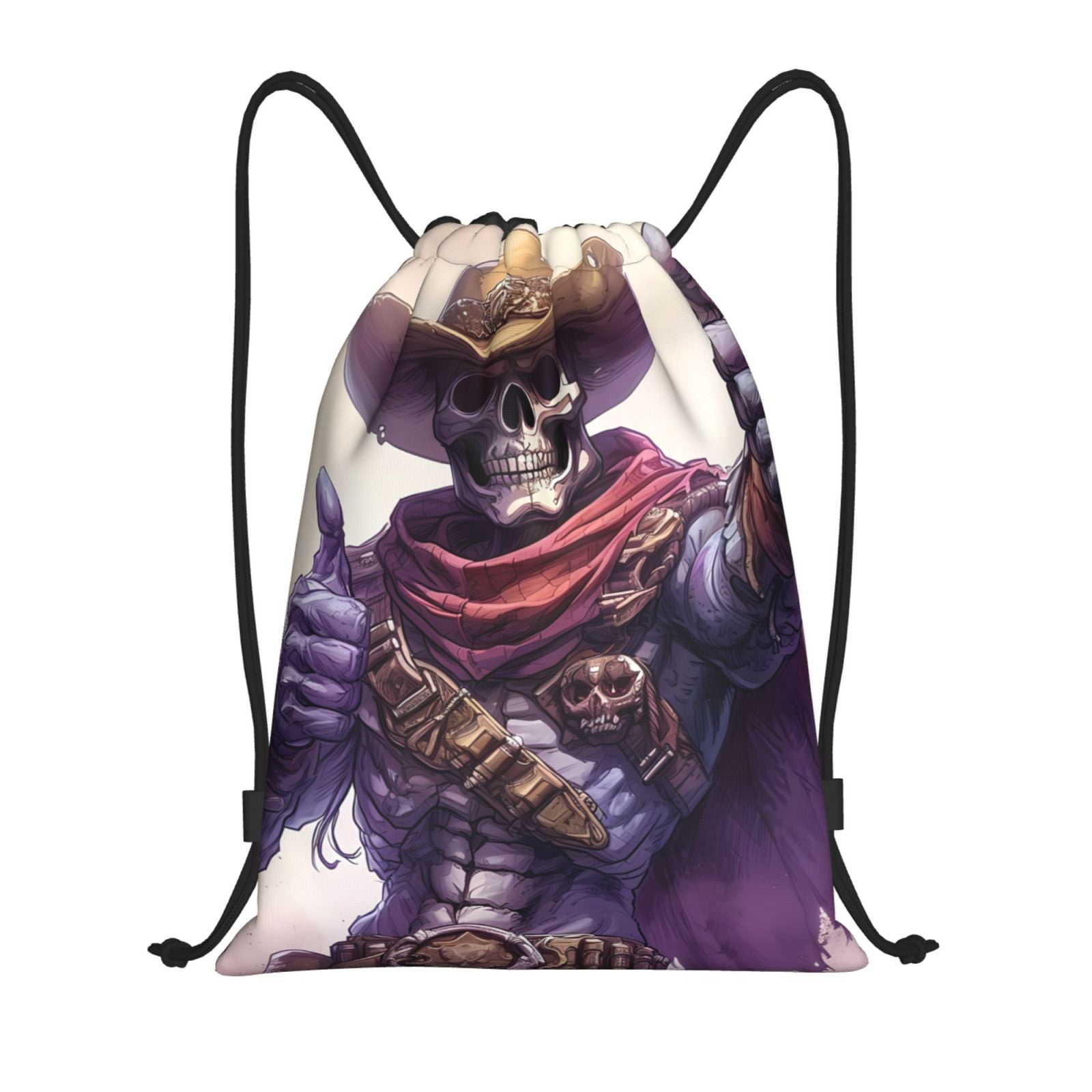 Bingfone Cool Skull Cowboy Drawstrings Backpacks Bags for Men Women Gym ...