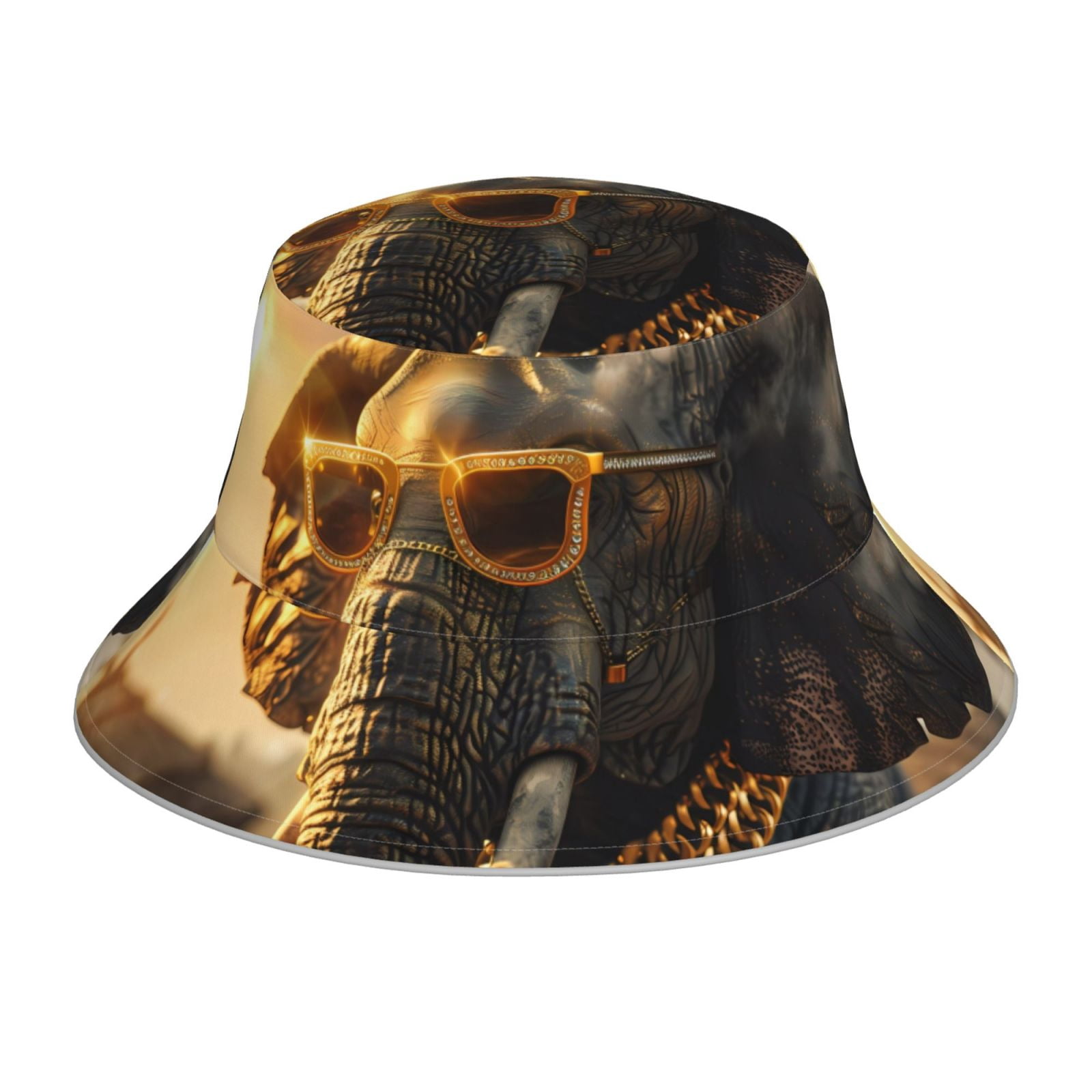 Bingfone Cool Sunglasses Elephant Art Bucket Hat for Men Women,Packable ...