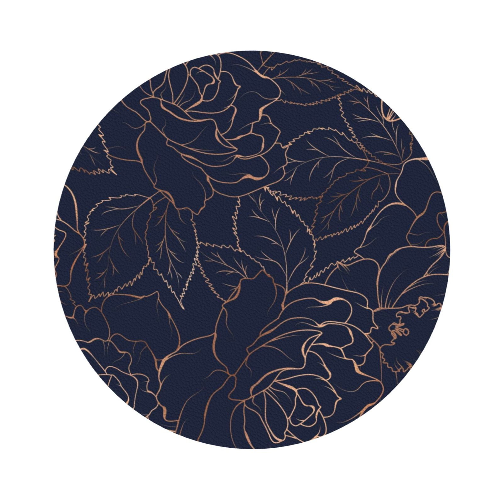 Bingfone Copper-Gold Gloss Outline Navy Dark Blue Personalized Coaster ...